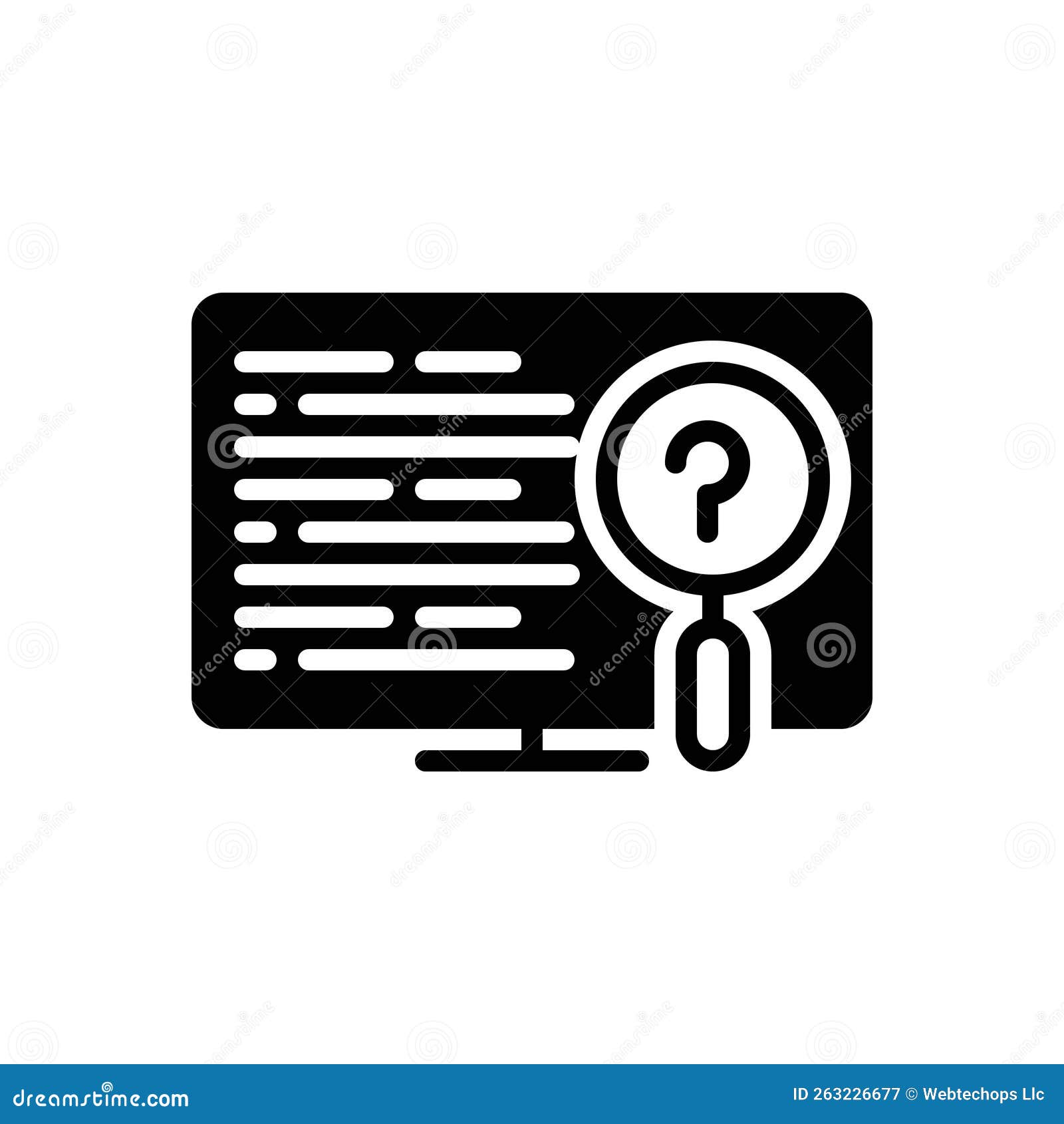 Black Solid Icon for Inquiry, Scrutinization and Examination Stock ...