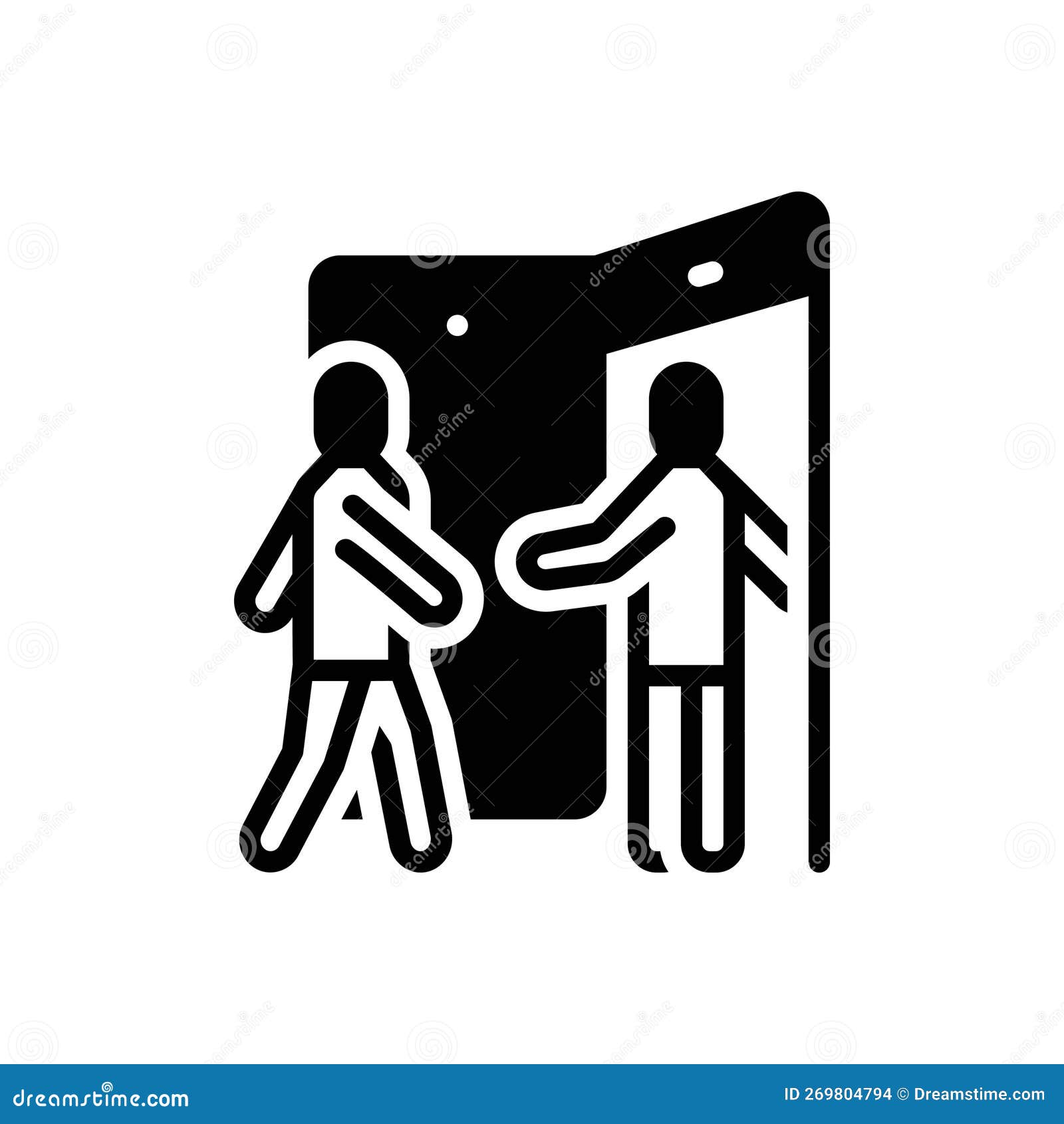 Black Solid Icon for within, Inside and Door Stock Vector ...