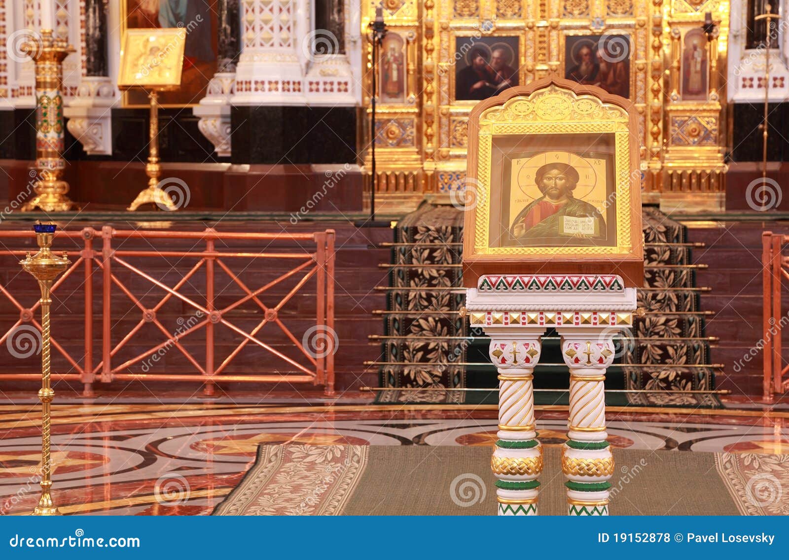 Icon Inside Cathedral of Christ the Saviour Editorial Stock Photo ...