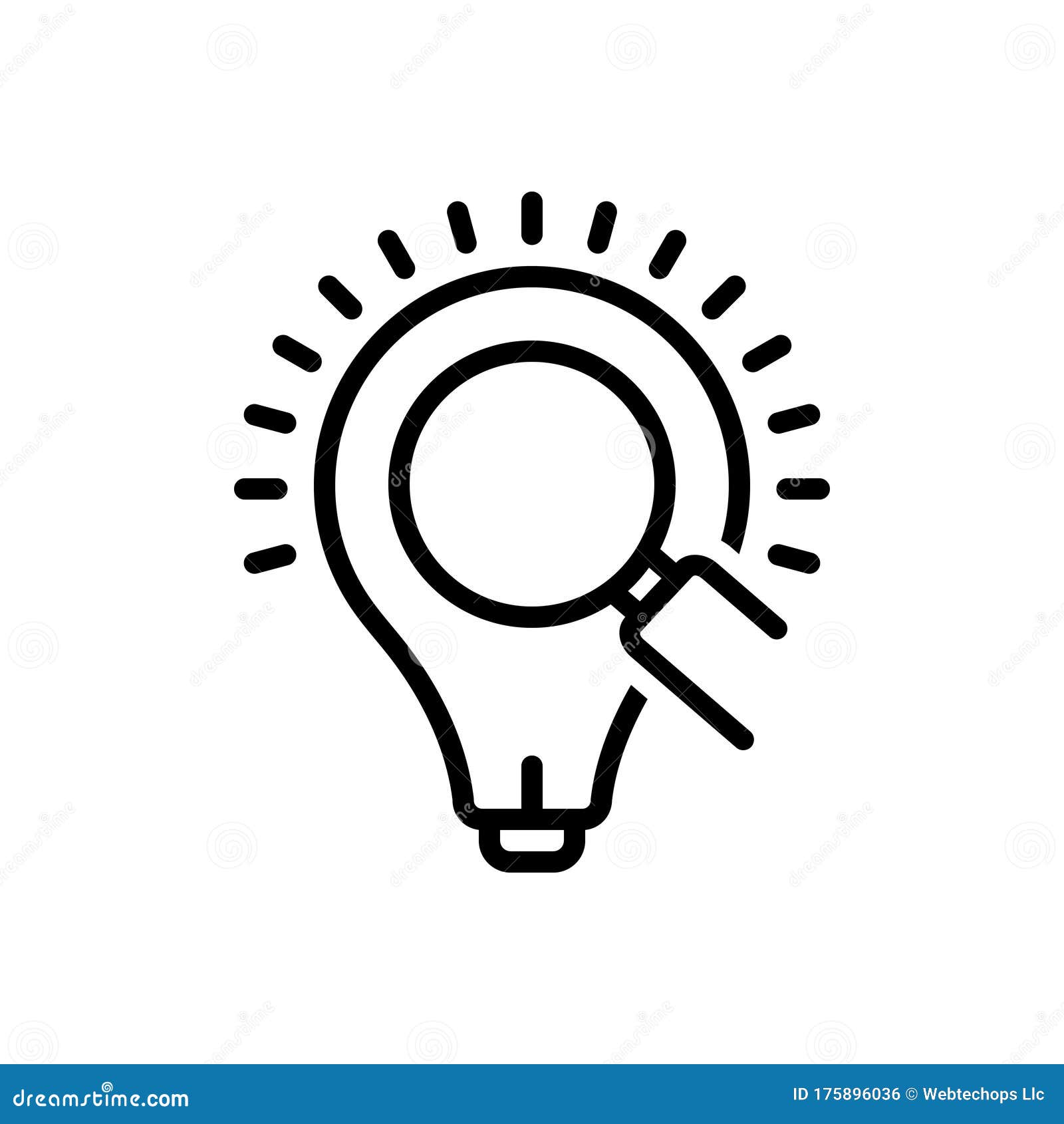 Black Line Icon for Insight, Bulb and Led Stock Vector - Illustration ...