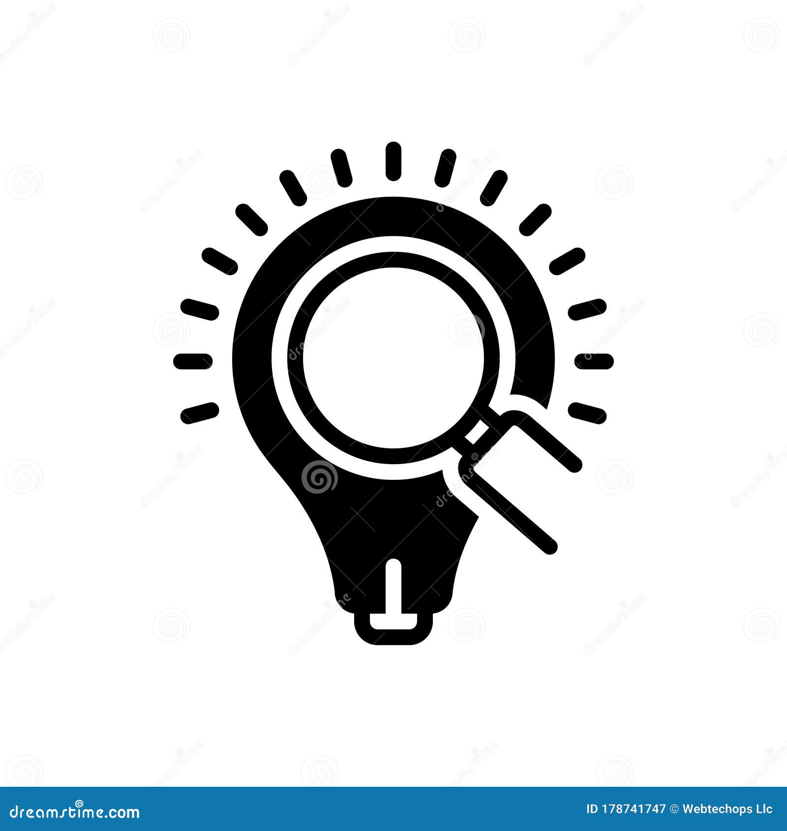 Black Solid Icon for Insight, Electricity, Creativity, Bulb and Led ...