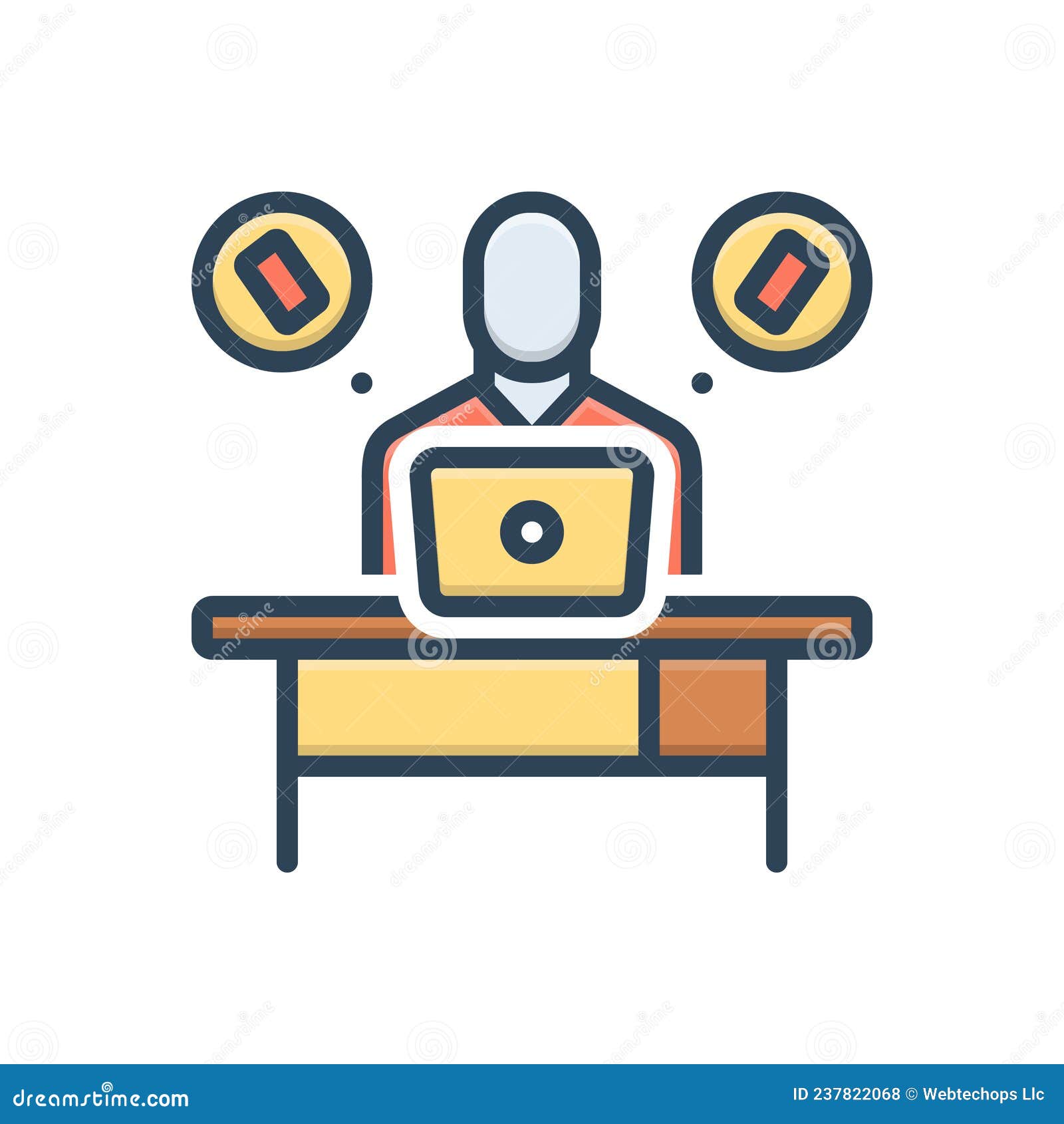 Color Illustration Icon for Insist, Work and Desk Stock Illustration ...