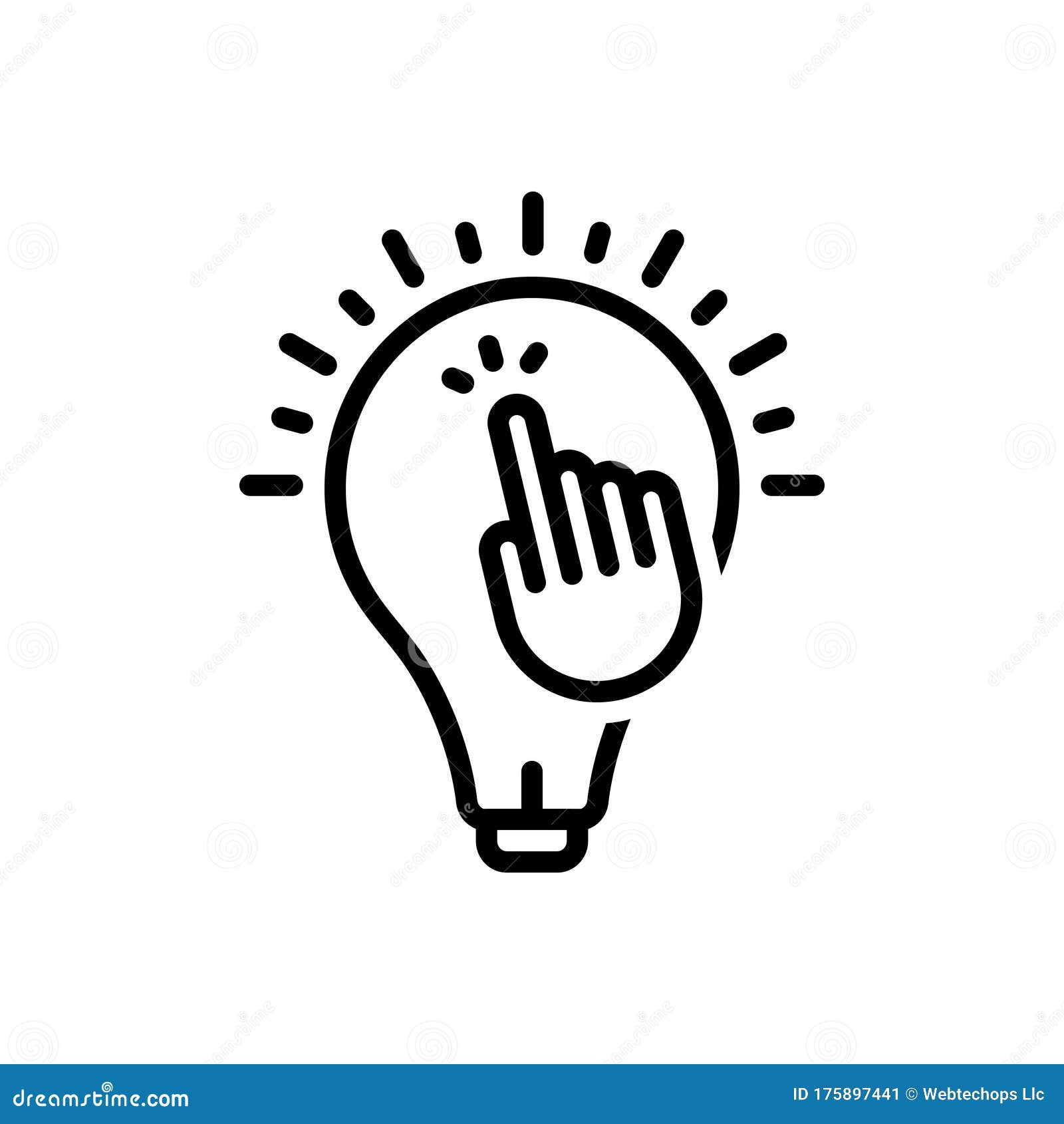 Black Line Icon for Inspire, Stimulate and Encourage Stock Vector ...