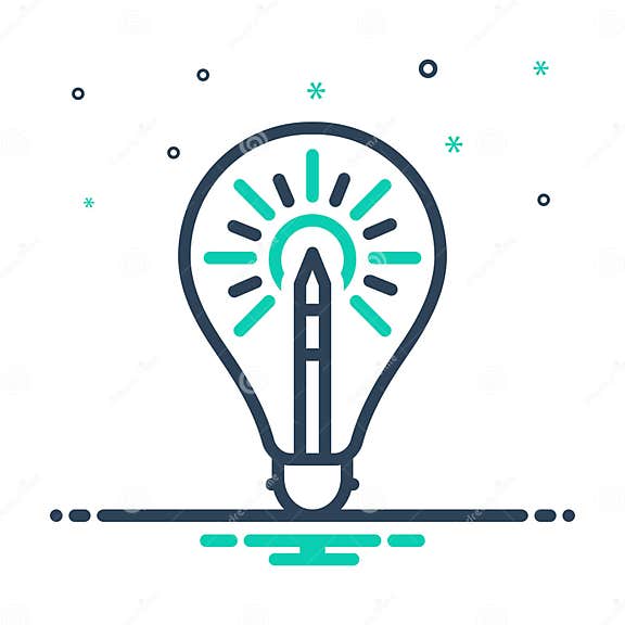 Mix Icon for Inspired, Inspirit and Bulb Stock Vector - Illustration of ...