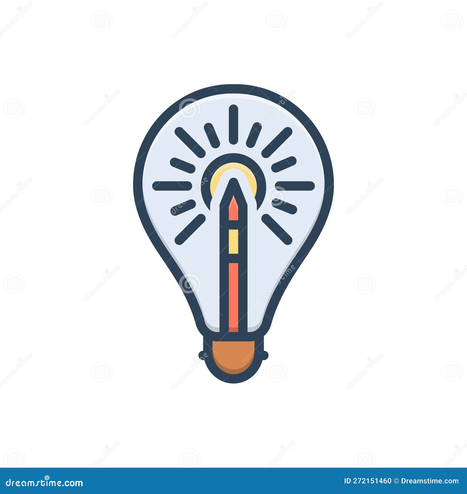 Color Illustration Icon for Inspired, Inspirit and Bulb Stock ...