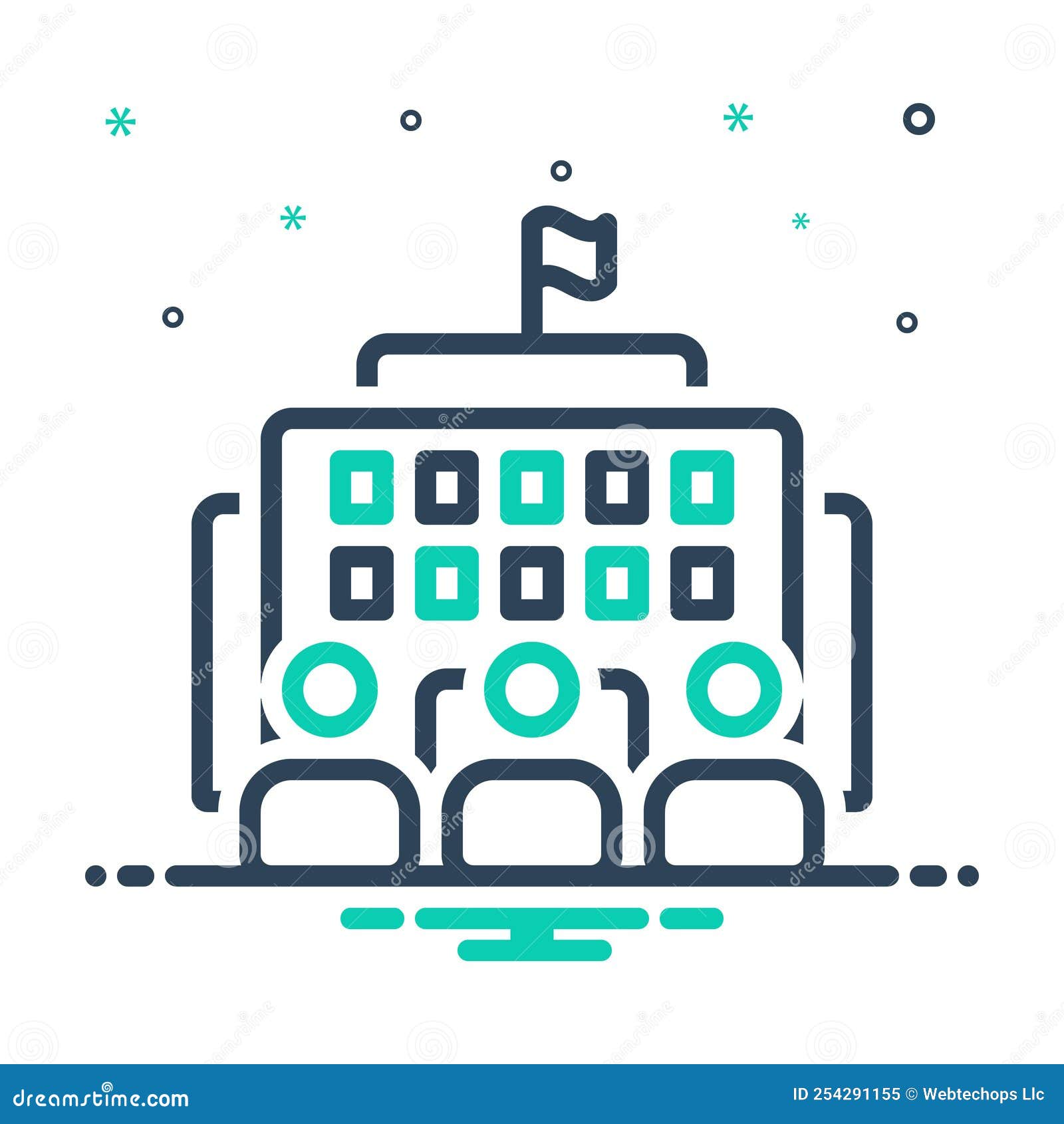 Mix Icon for Institutional, Public and Building Stock Vector ...