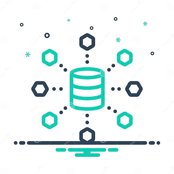 Mix Icon for Integrating, Integrate and Data Stock Illustration ...