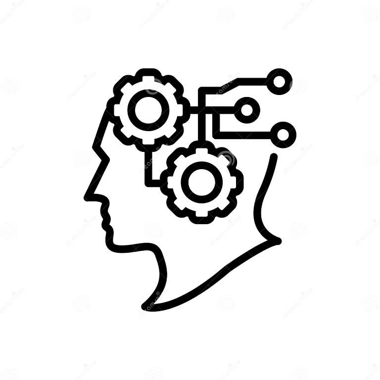 Black Line Icon for Intelligence, Intellect and Sence Stock Vector ...