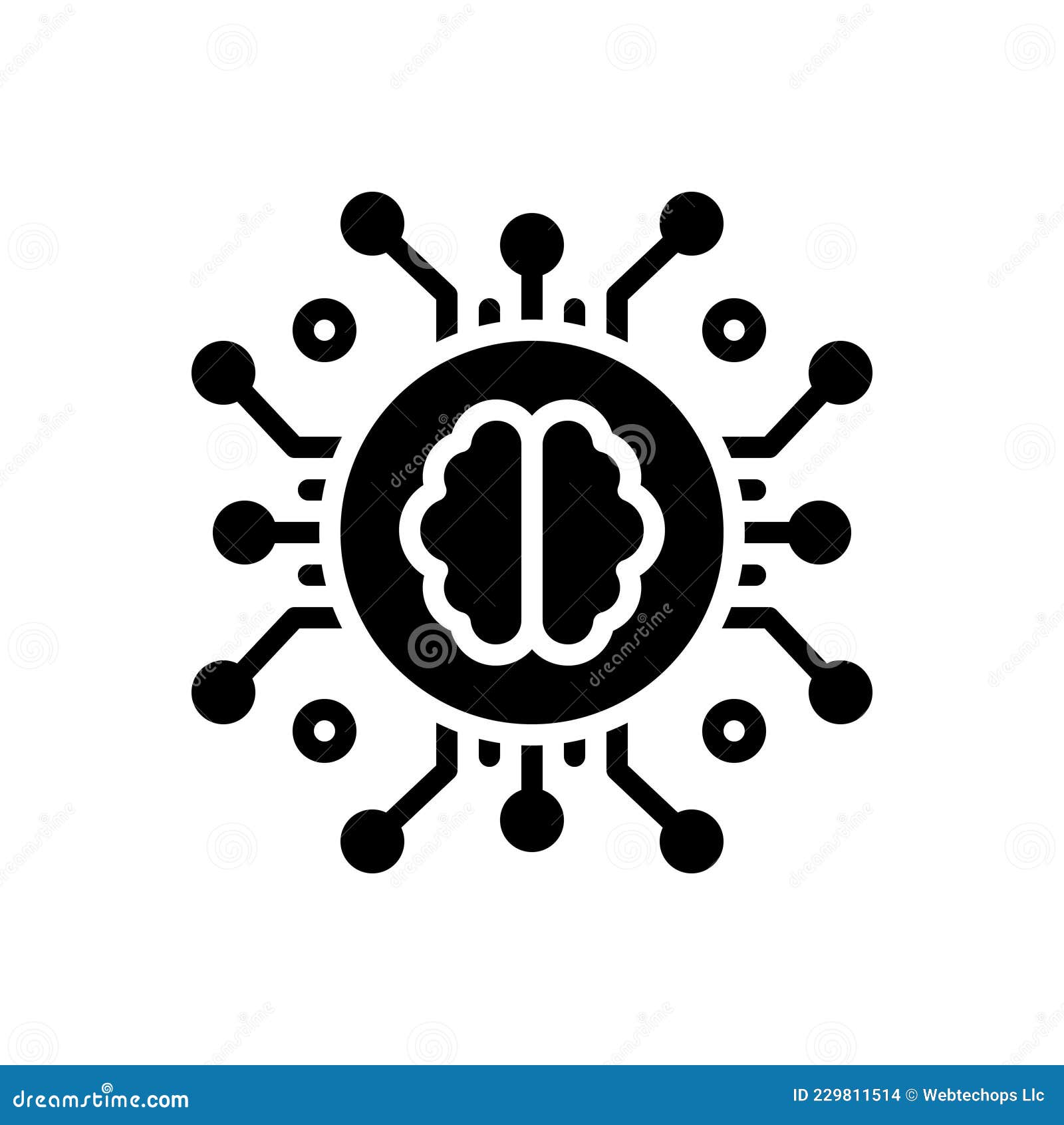 Black Solid Icon for Intelligence, Linguistic and Brain Stock Vector ...