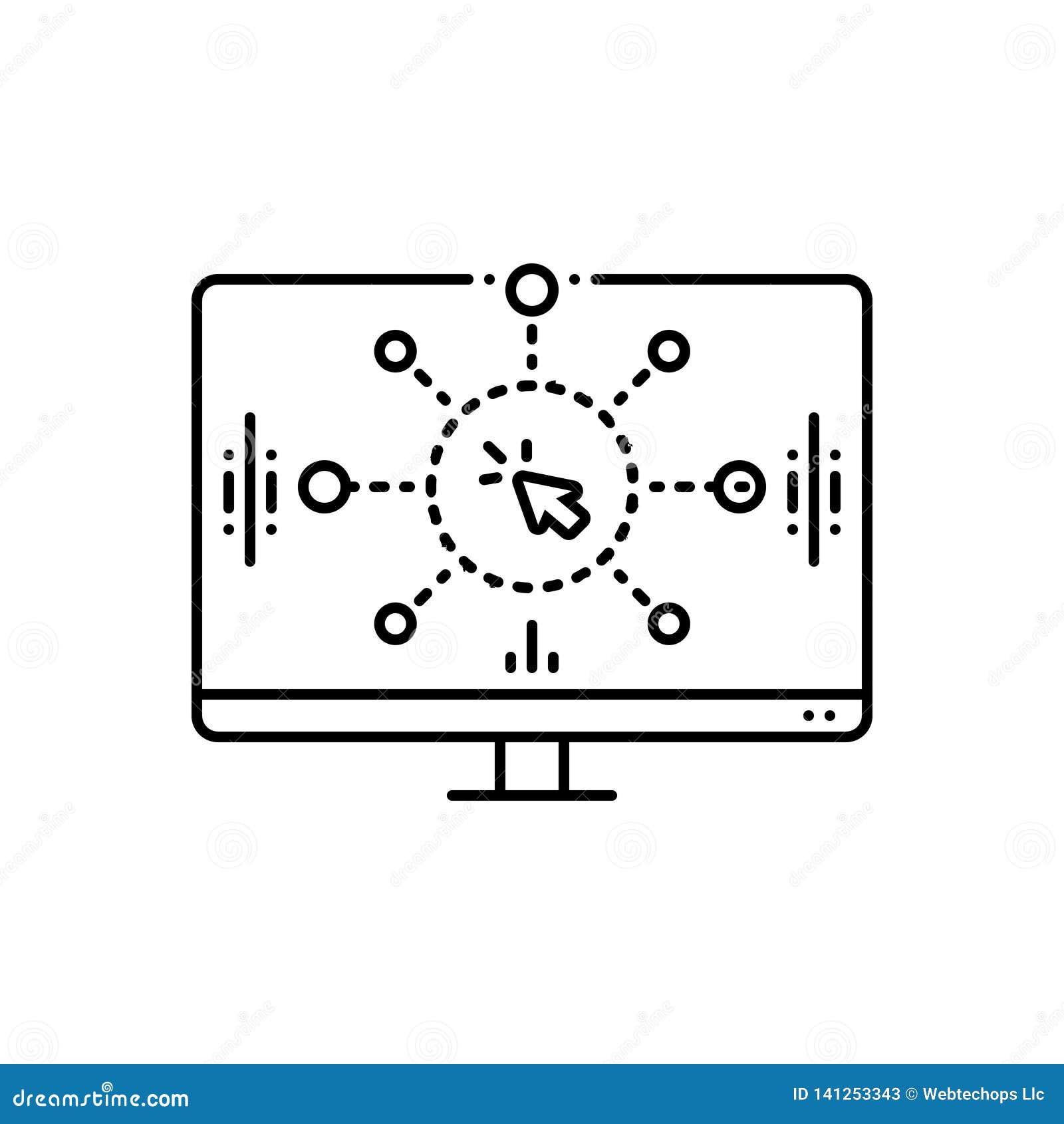 Black Line Icon for Interaction, Design and Software Stock Illustration ...