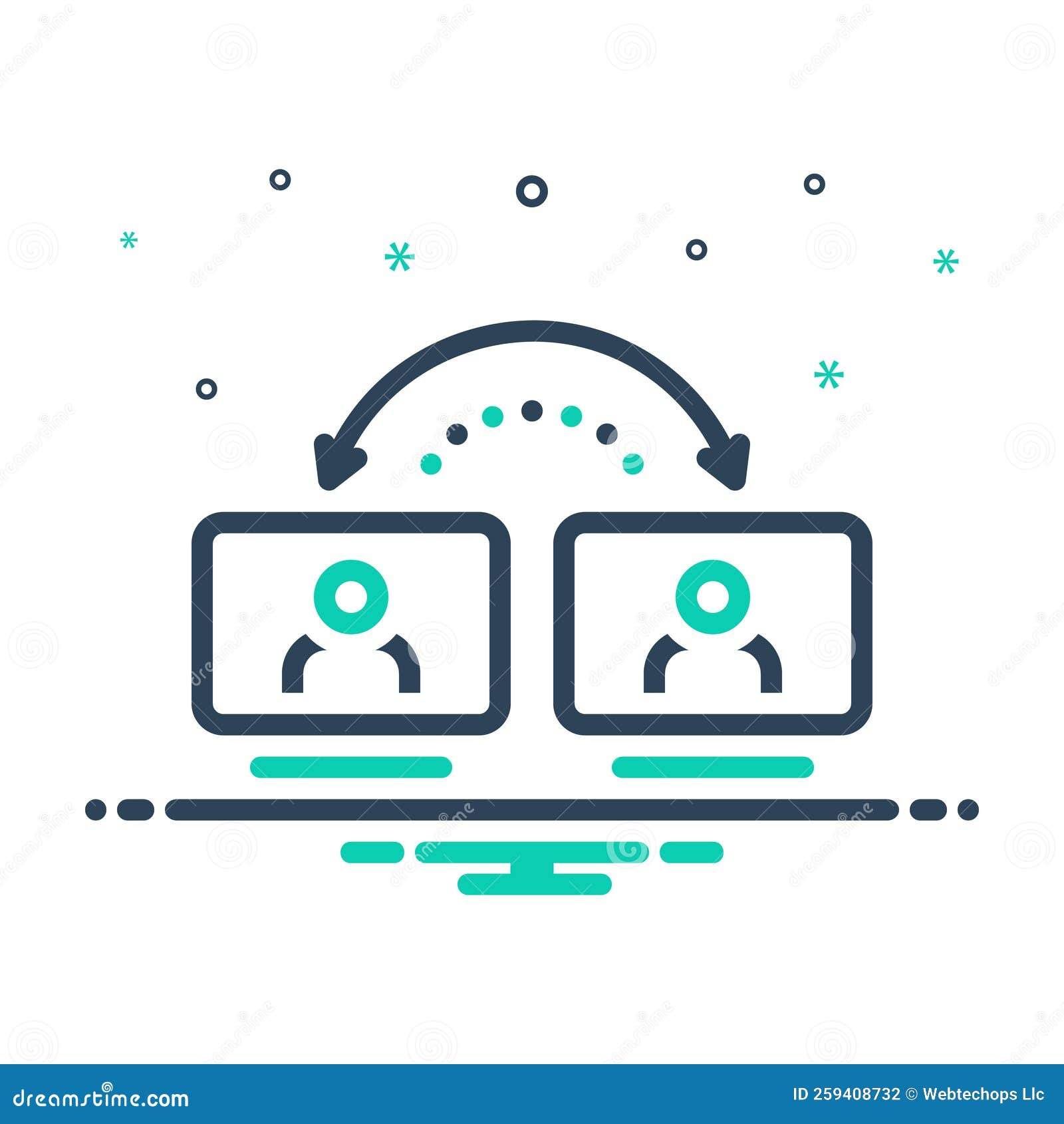 Mix Icon for Interaction, Interplay and Interchange Stock Illustration ...