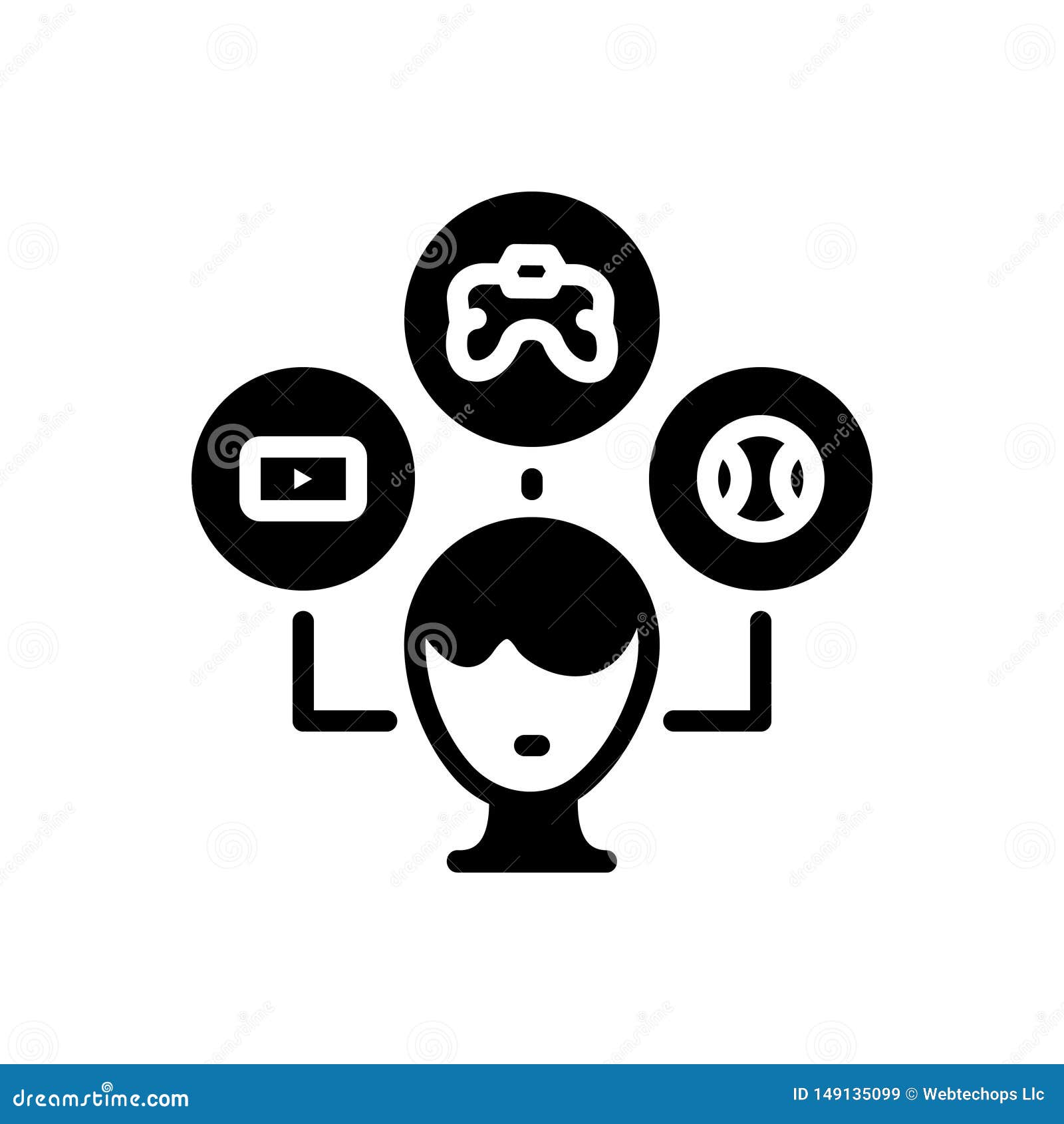 Black Solid Icon for Interest, Hobby and Like Stock Vector ...