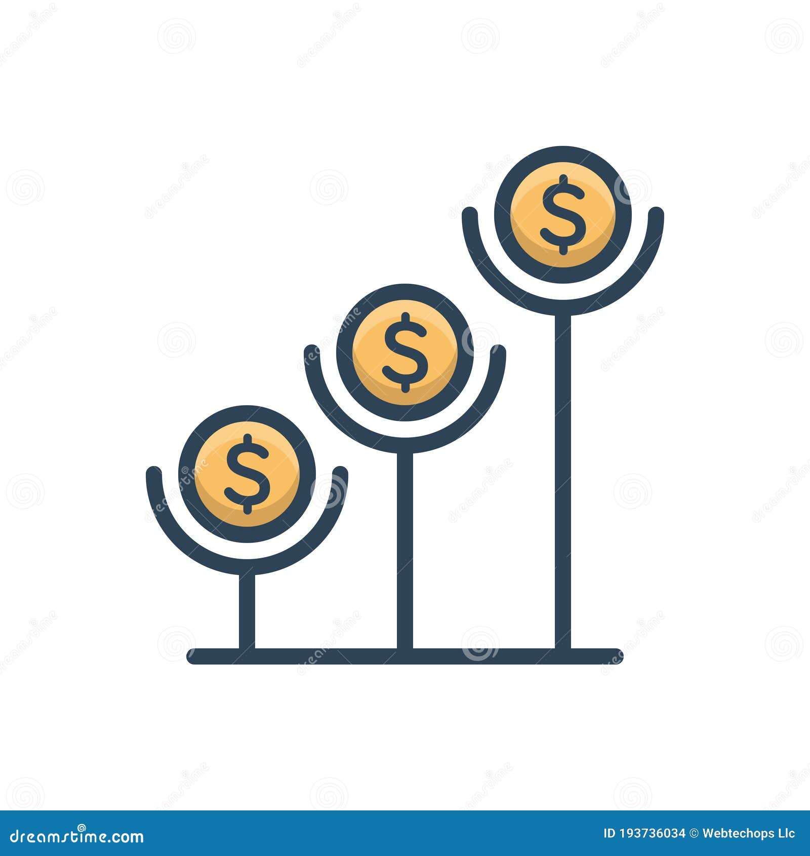 Color Illustration Icon for Interest Rate, Finance and Growth Stock ...