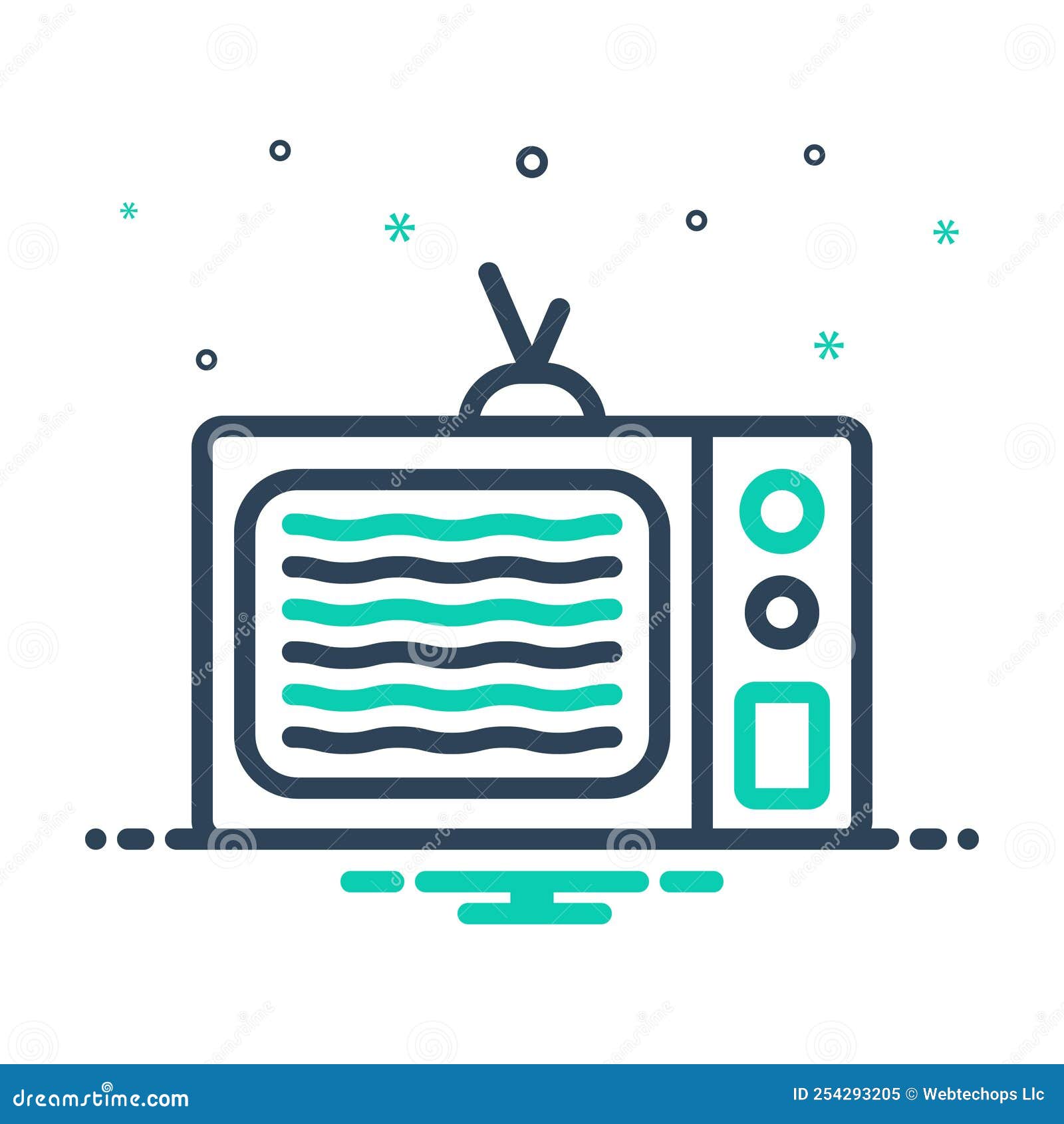 Mix Icon for Interference, Tv and Signal Stock Illustration ...