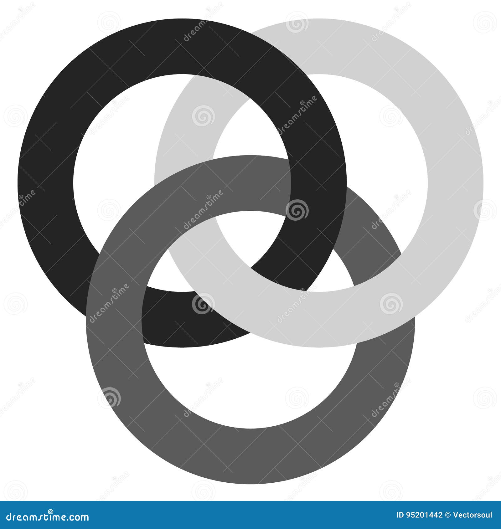 Icon with 3 Interlocking Circles. Rings Stock Illustration ...
