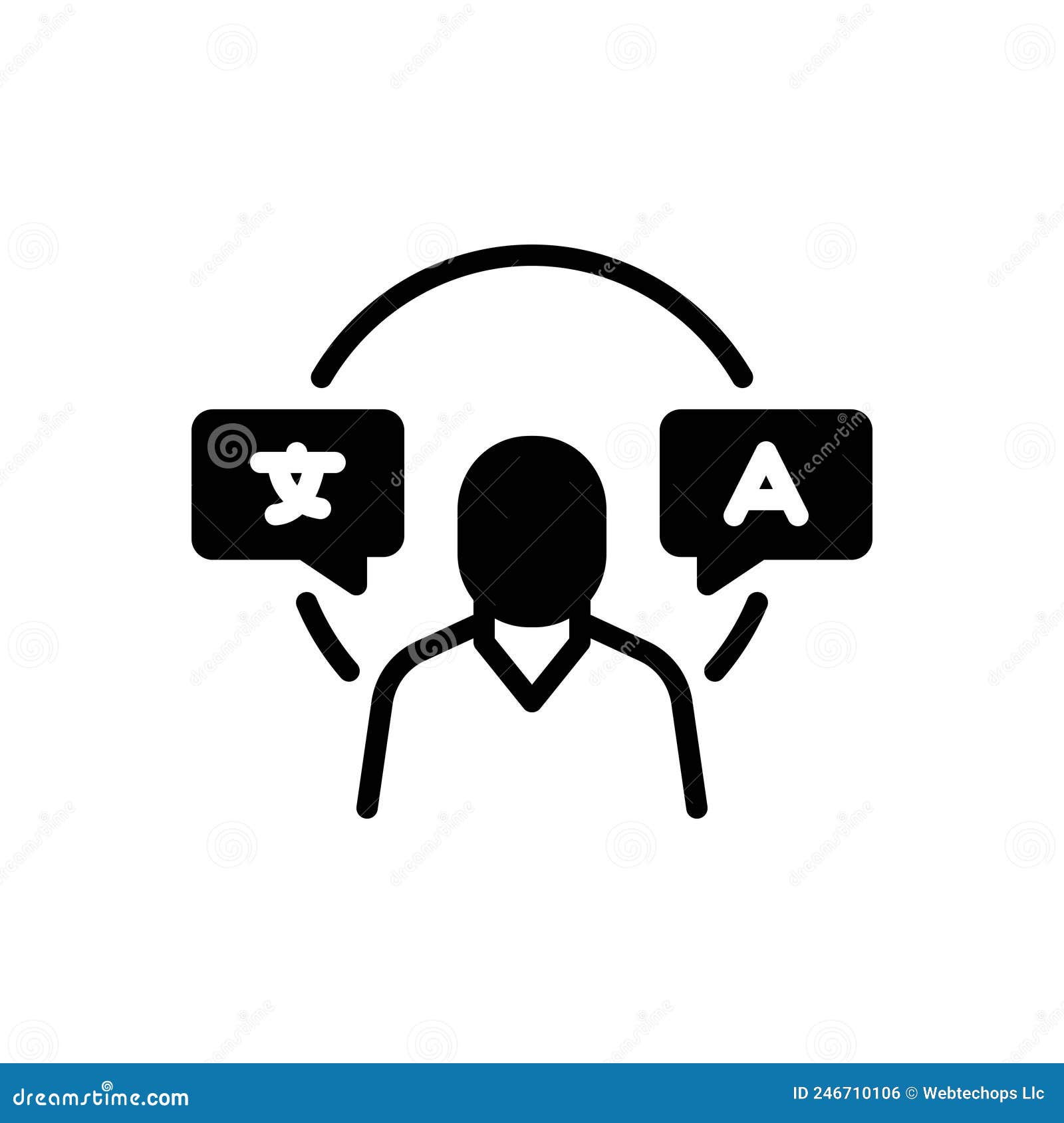 Black Solid Icon for Interpretation, Explanation and Elucidation Stock ...