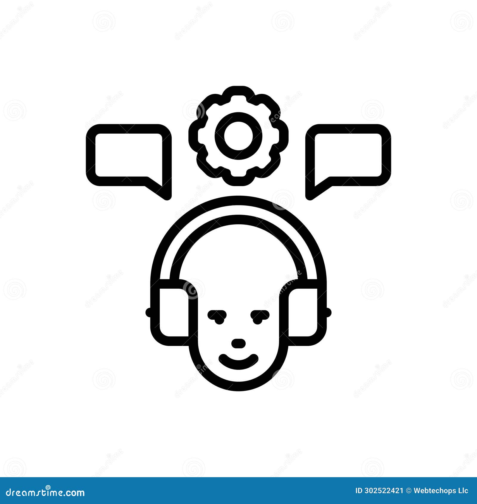 Black Line Icon for Interpreting, Helper and Service Stock Vector ...