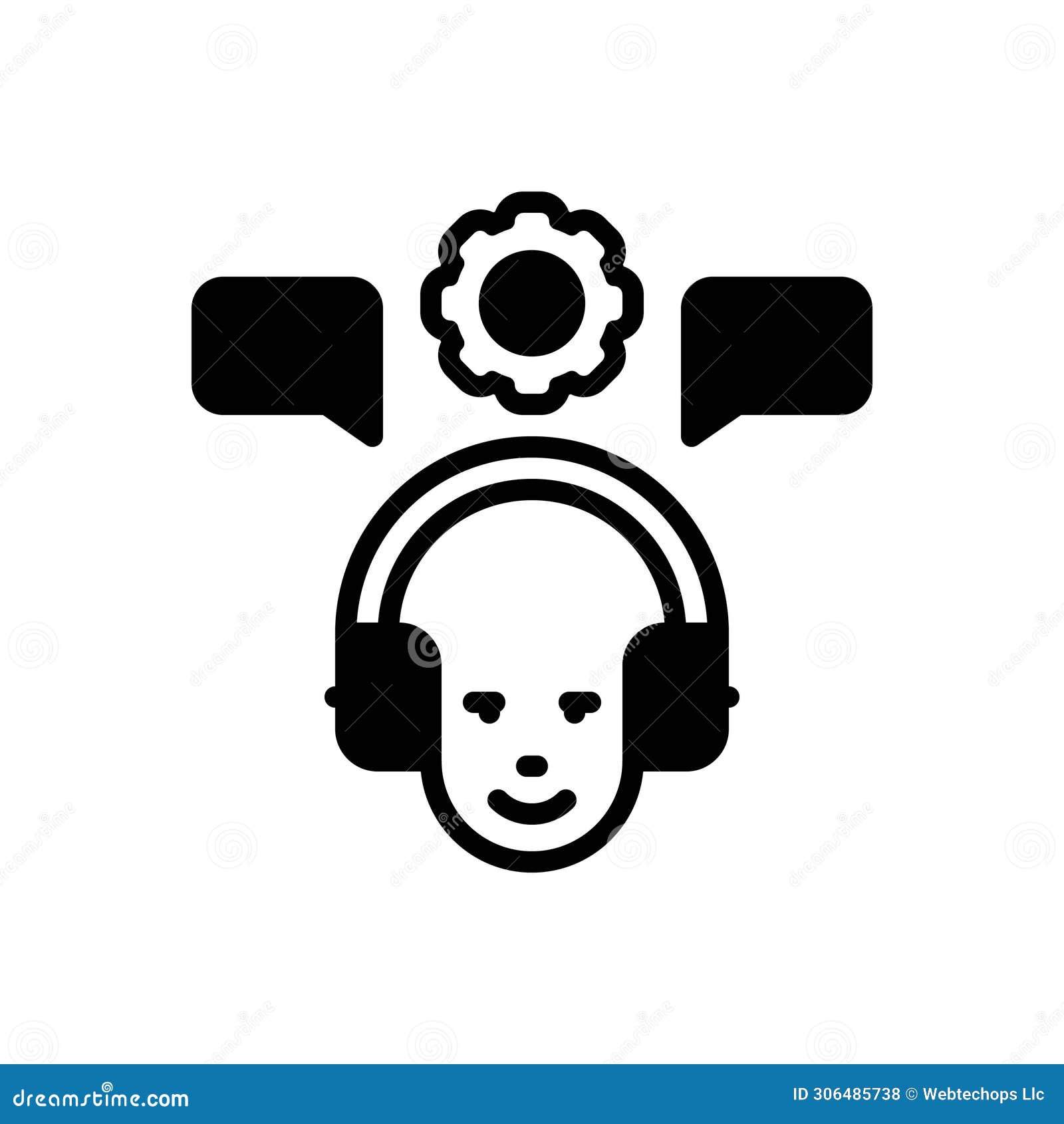 Black Solid Icon for Interpreting, Helper and Service Stock ...