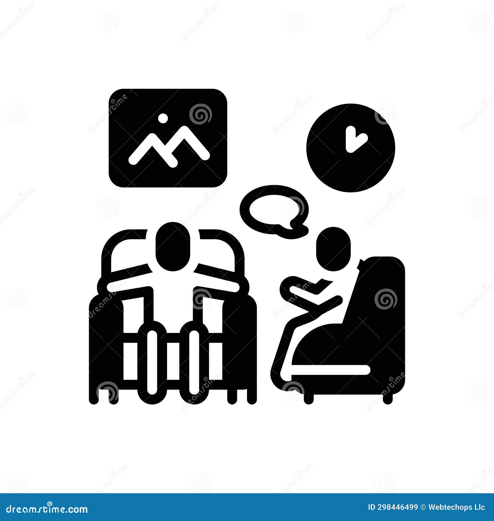 Black Solid Icon for Interview, Client and Talking Stock Vector ...