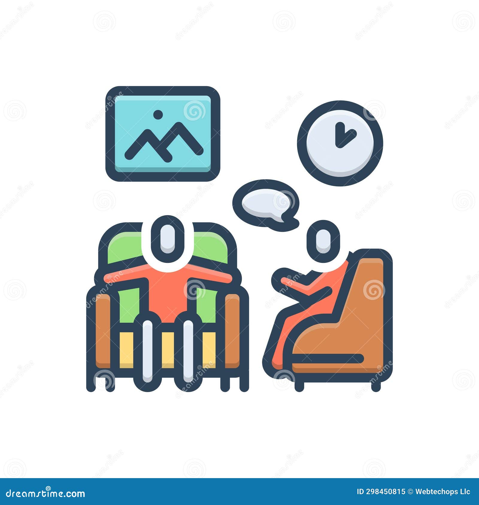 Color Illustration Icon for Interview, Client and Employee Stock ...