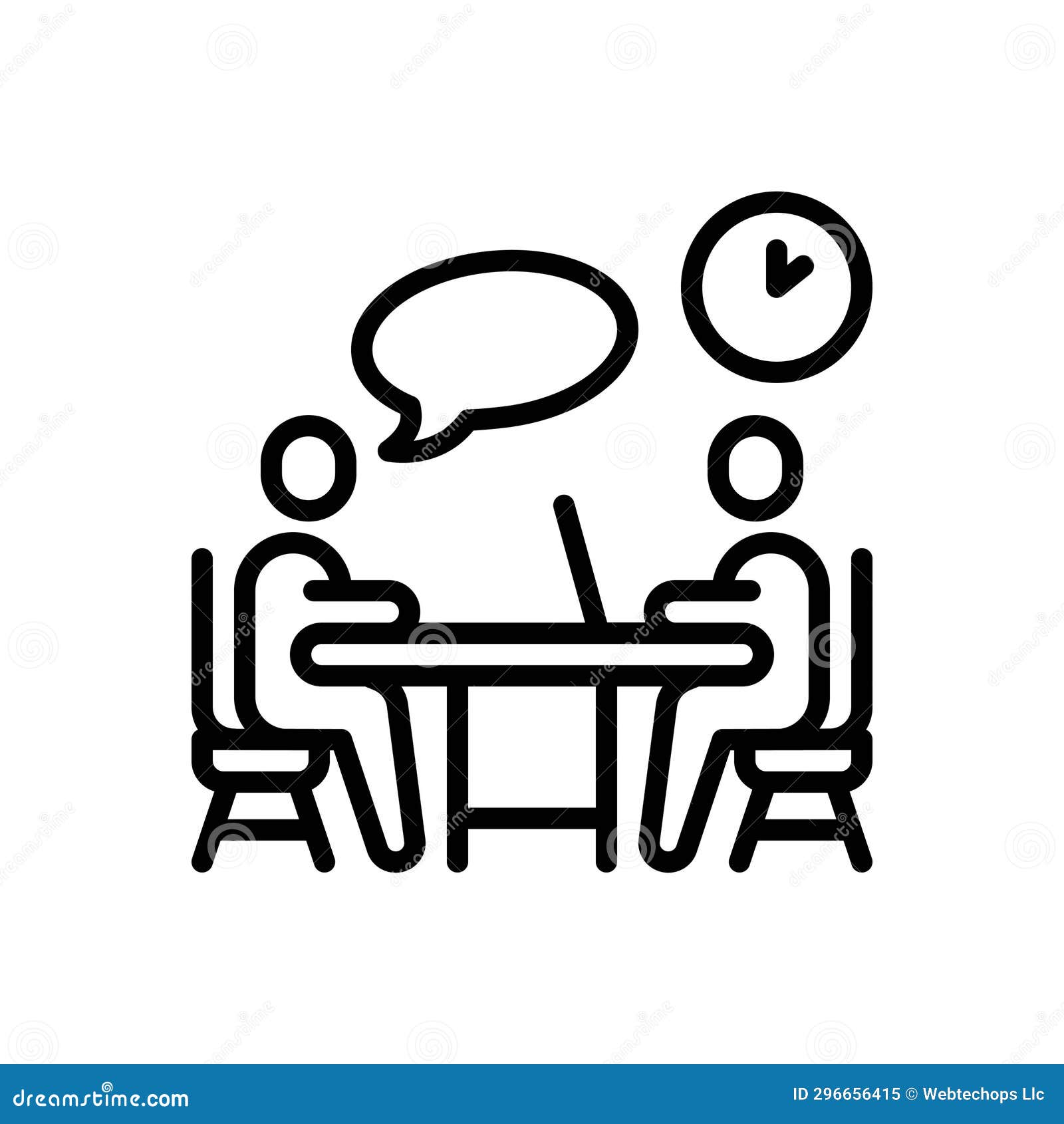 Black Line Icon for Interview, Interview and Job Stock Vector ...