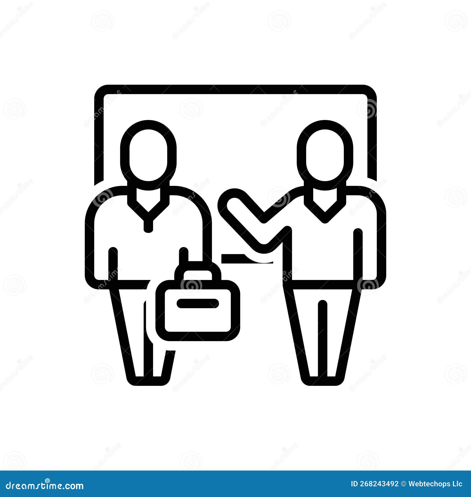 Black Line Icon for Introduction, Acquaintance and Hello Stock Vector ...