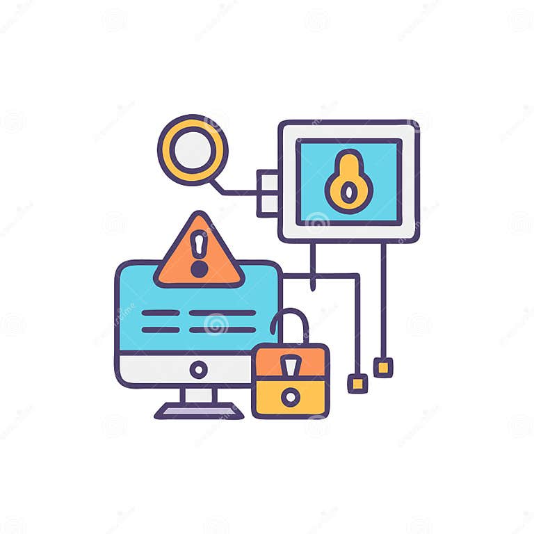 Icon of Intrusion Prevention for Security Stock Illustration ...