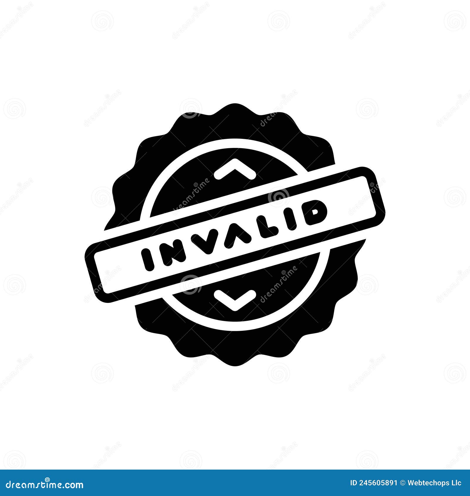 Black Solid Icon for Invalid, Risk and Interface Stock Vector ...