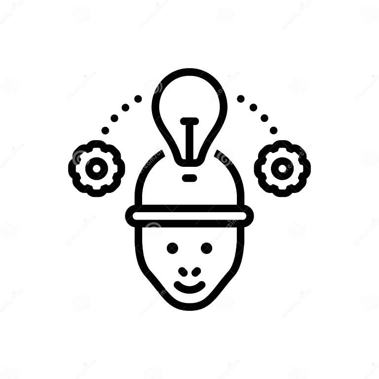 Black Line Icon for Inventor, Idea and Designer Stock Vector ...