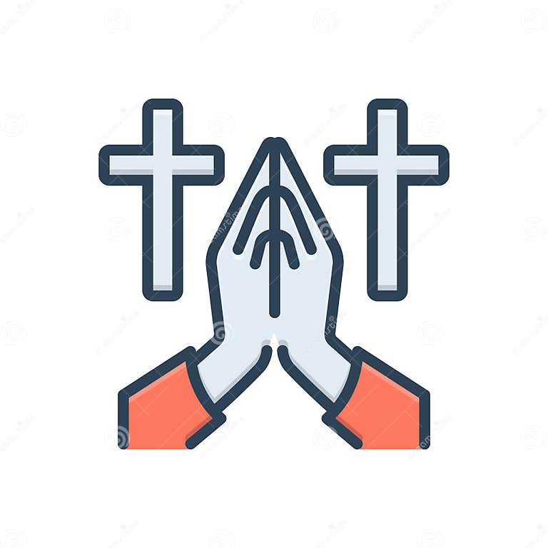 Color Illustration Icon for Invocation, Salutation and Glorification ...