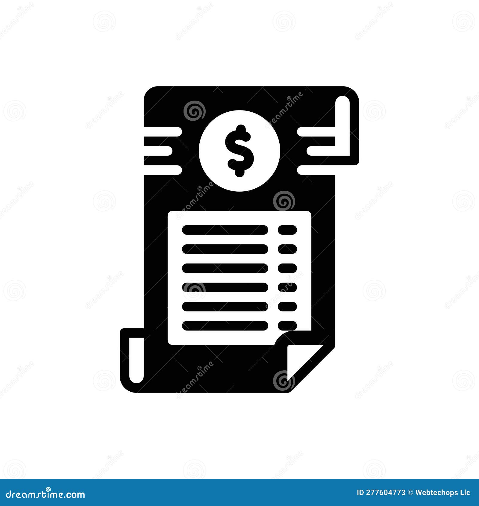 Black Solid Icon for Invoice, Waybill and Sale Stock Vector ...