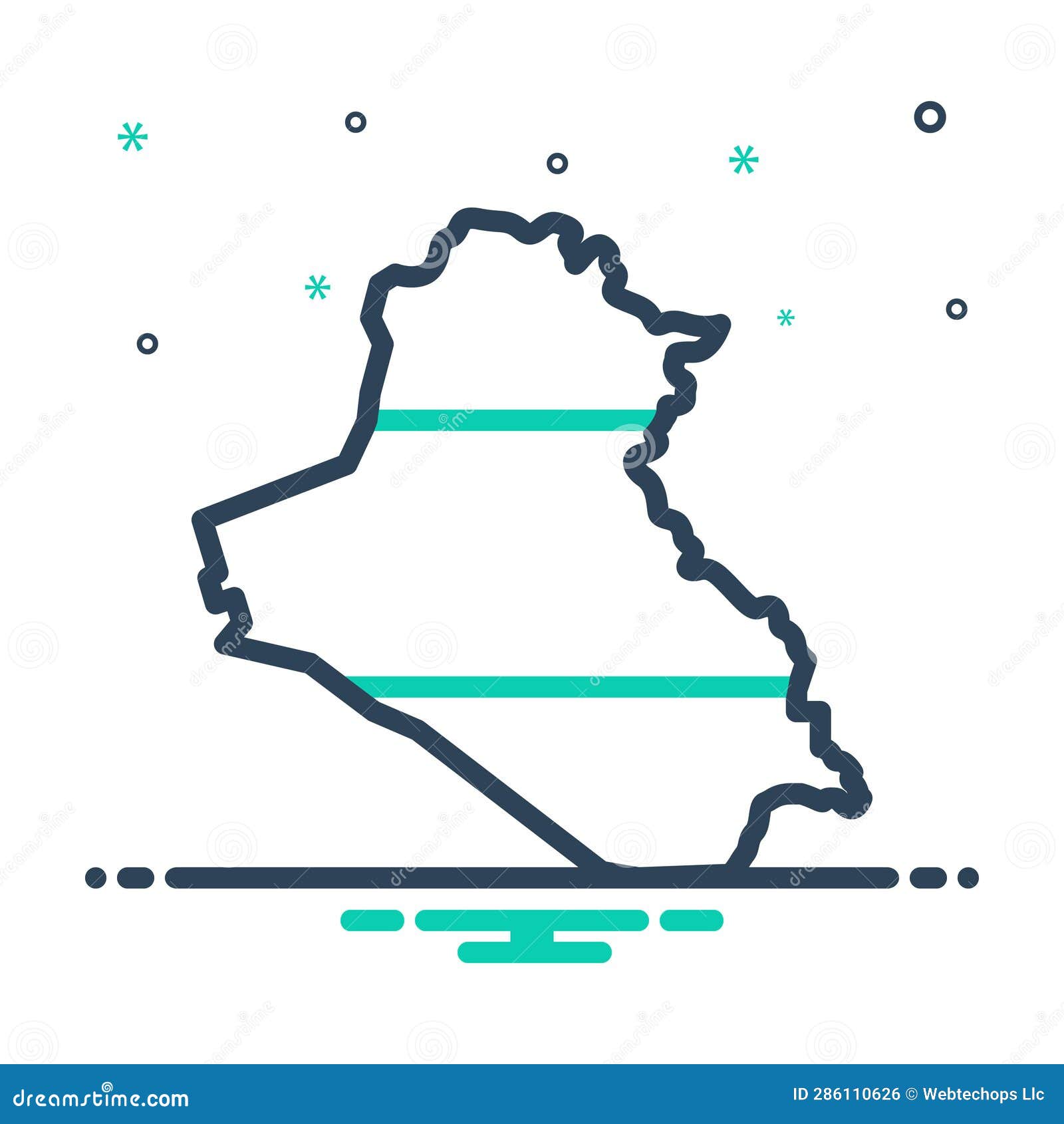 Iraq, Baghdad City Skyline Isolated Vector Illustration, Icons ...