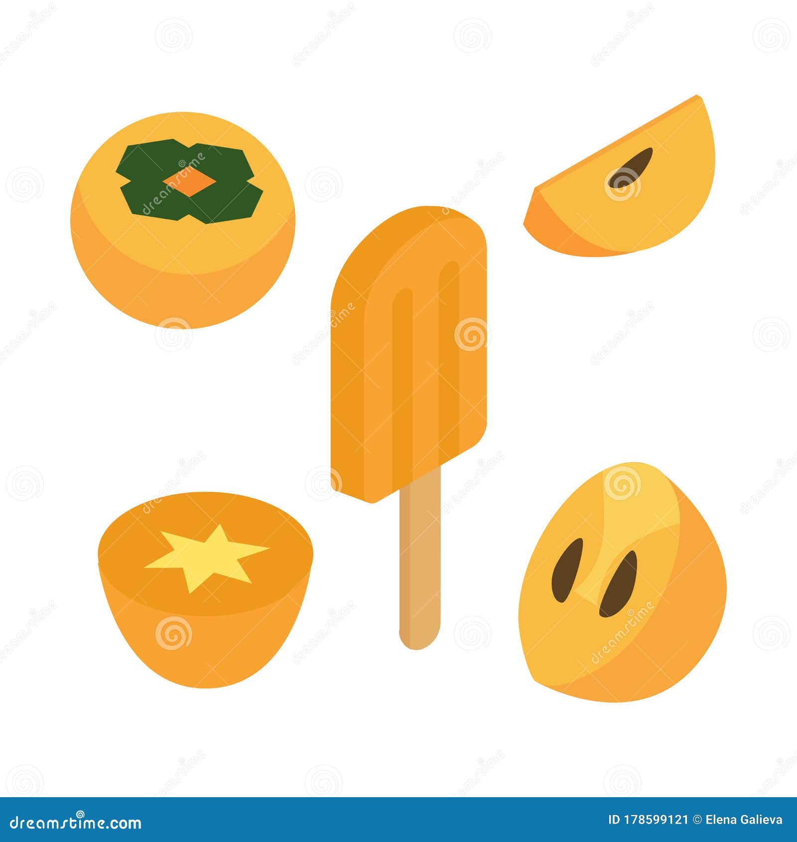 Icon isometric persimmon. stock vector. Illustration of persimmon ...
