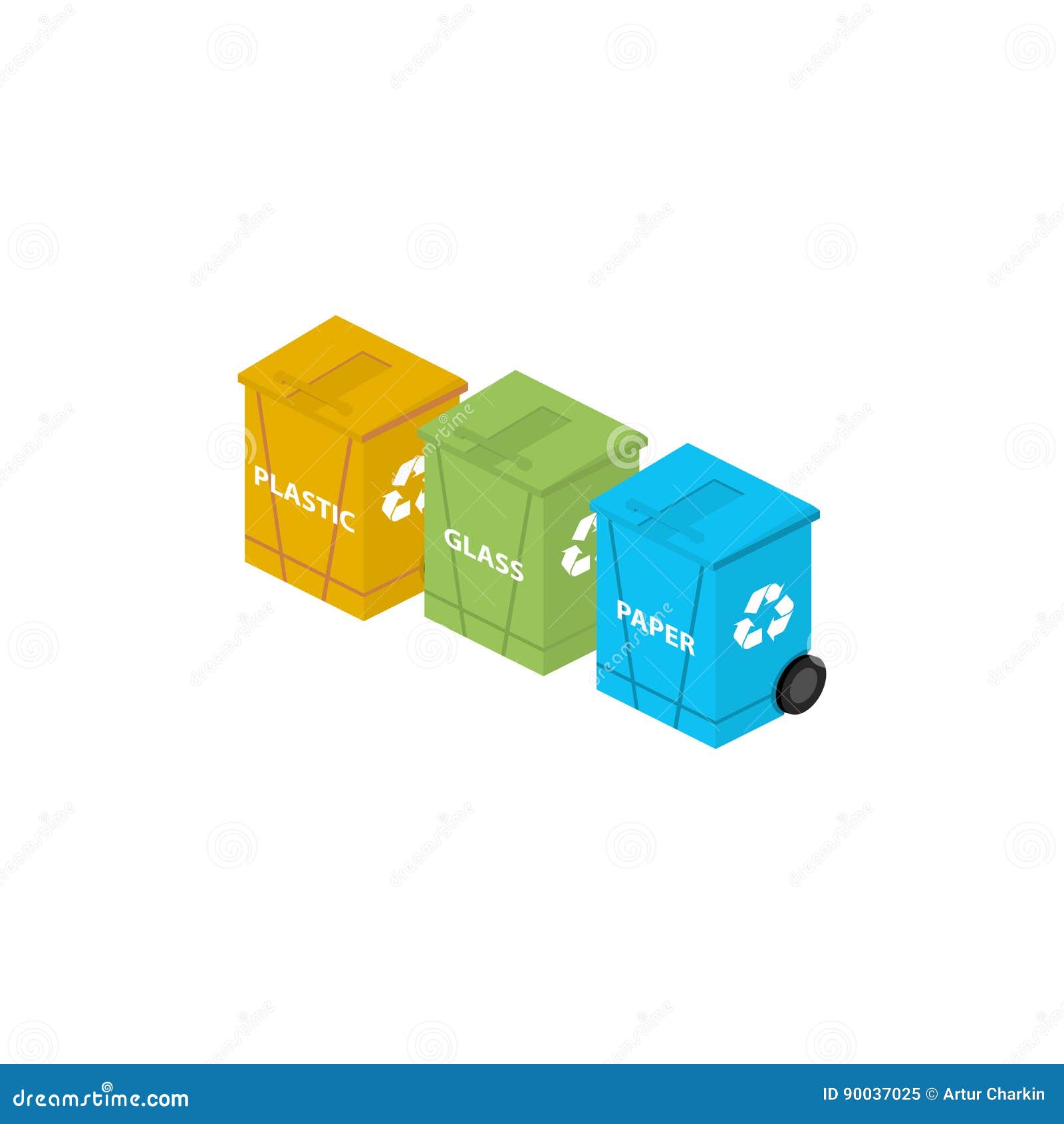 Icon Isometric Waste Container. Stock Vector - Illustration of concepts ...