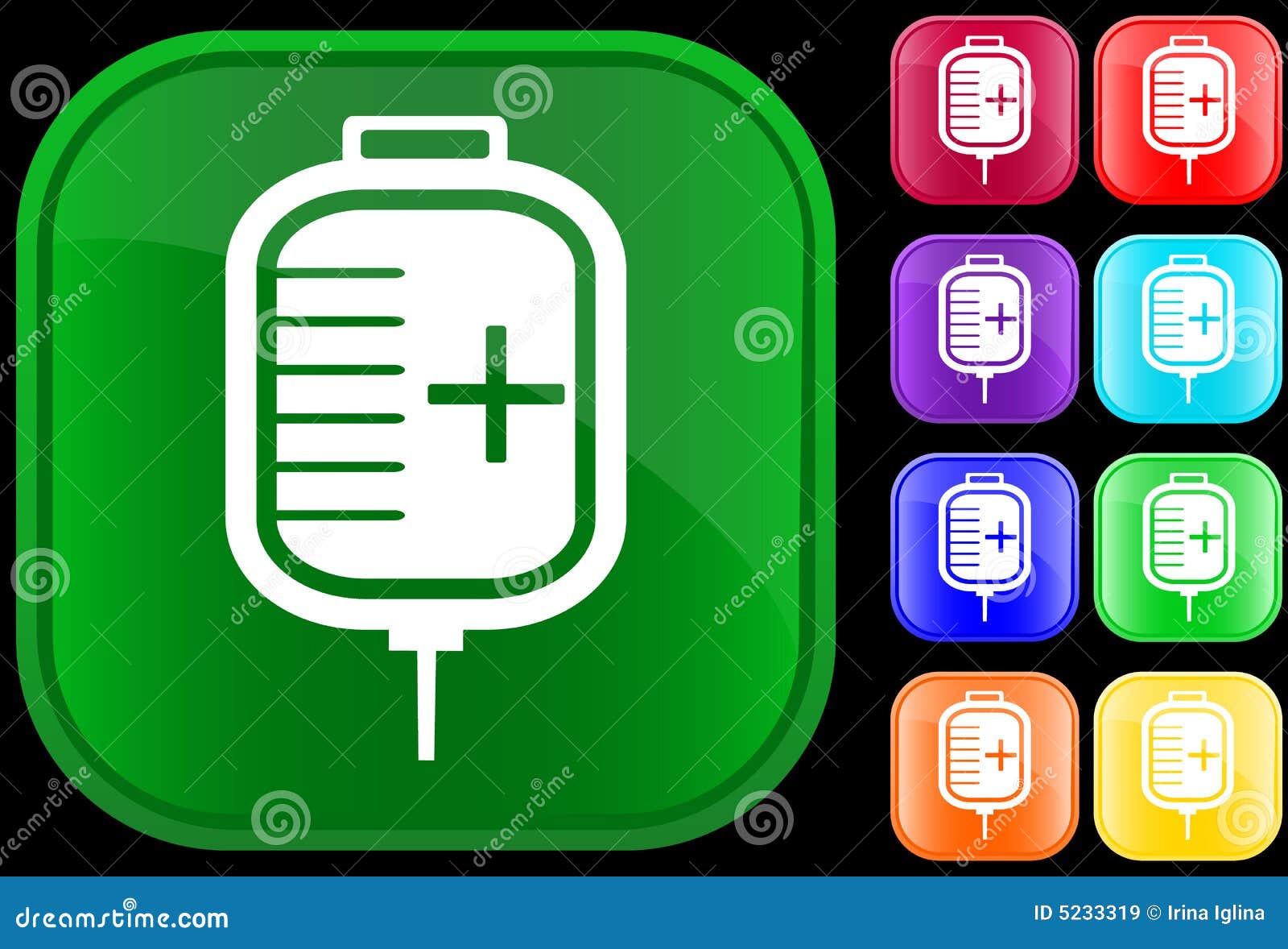 Icon of IV drip stock vector. Illustration of computer - 5233319