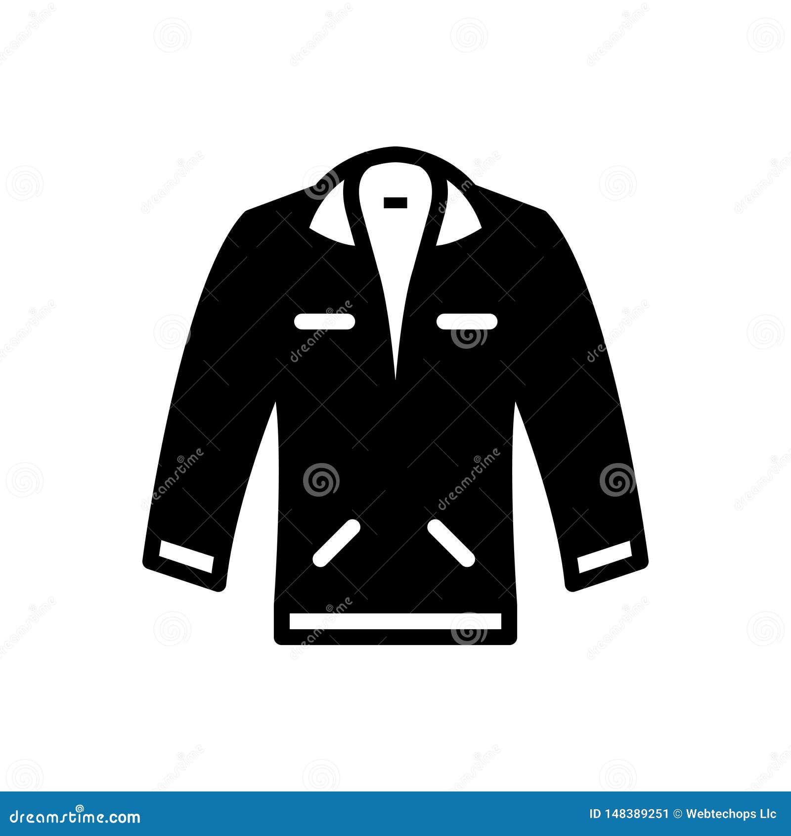 Black Solid Icon for Jacket, Coating and Fashionable Stock Vector ...