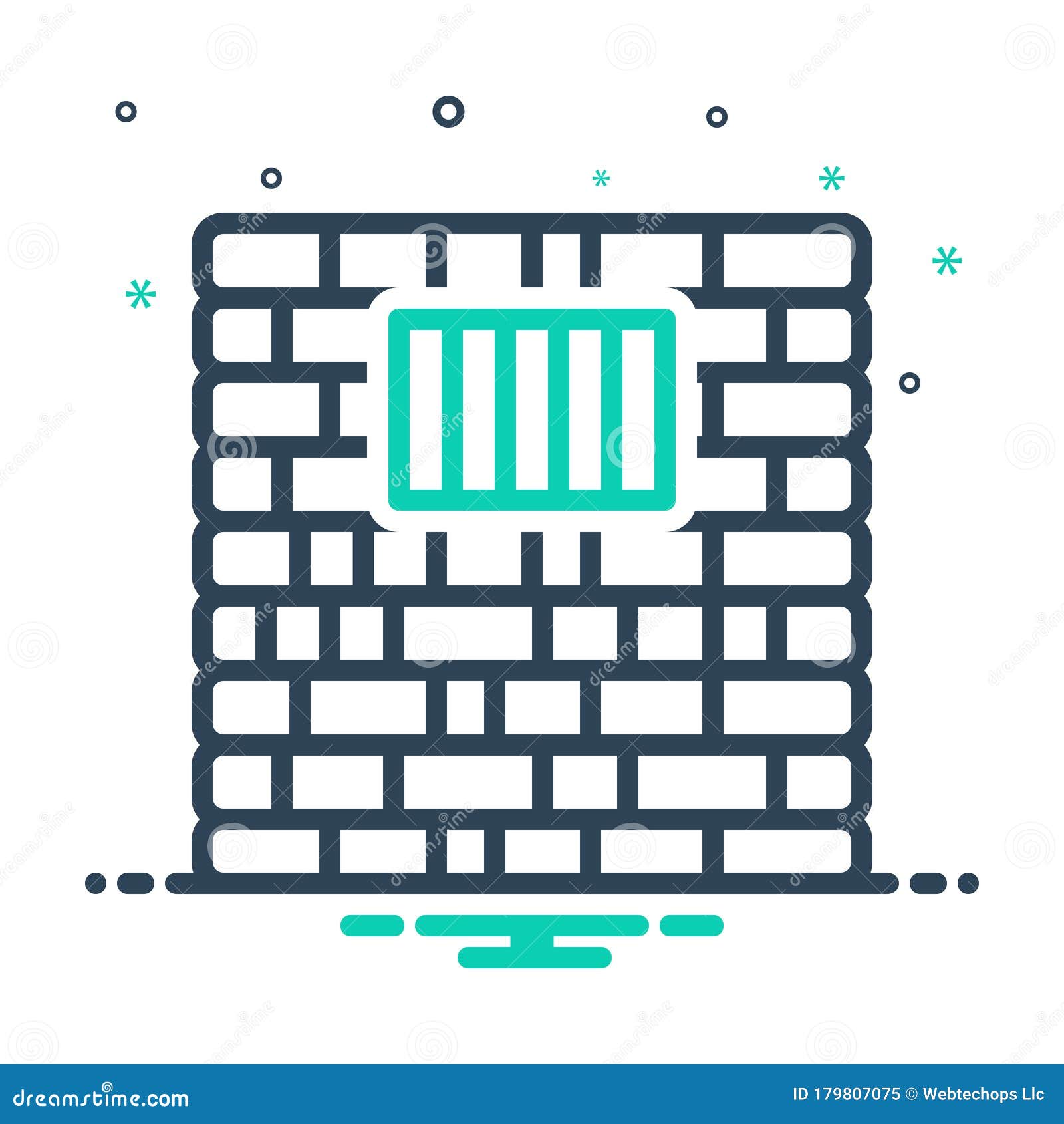 Mix Icon for Jail, Imprisonment and Confinement Stock Illustration ...