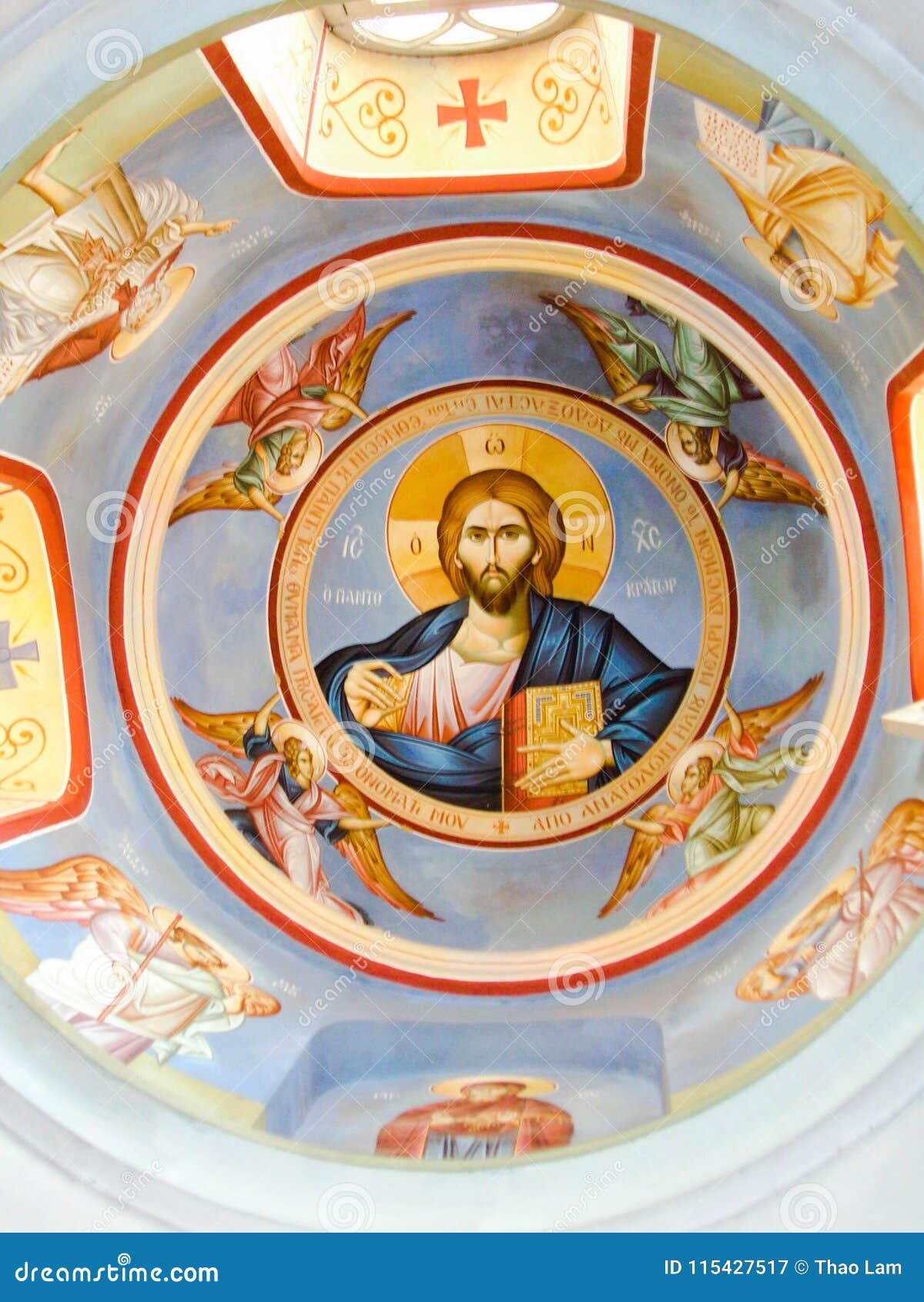 Icon Jesus Dome of Monastary Stock Image - Image of icon, christ: 115427517