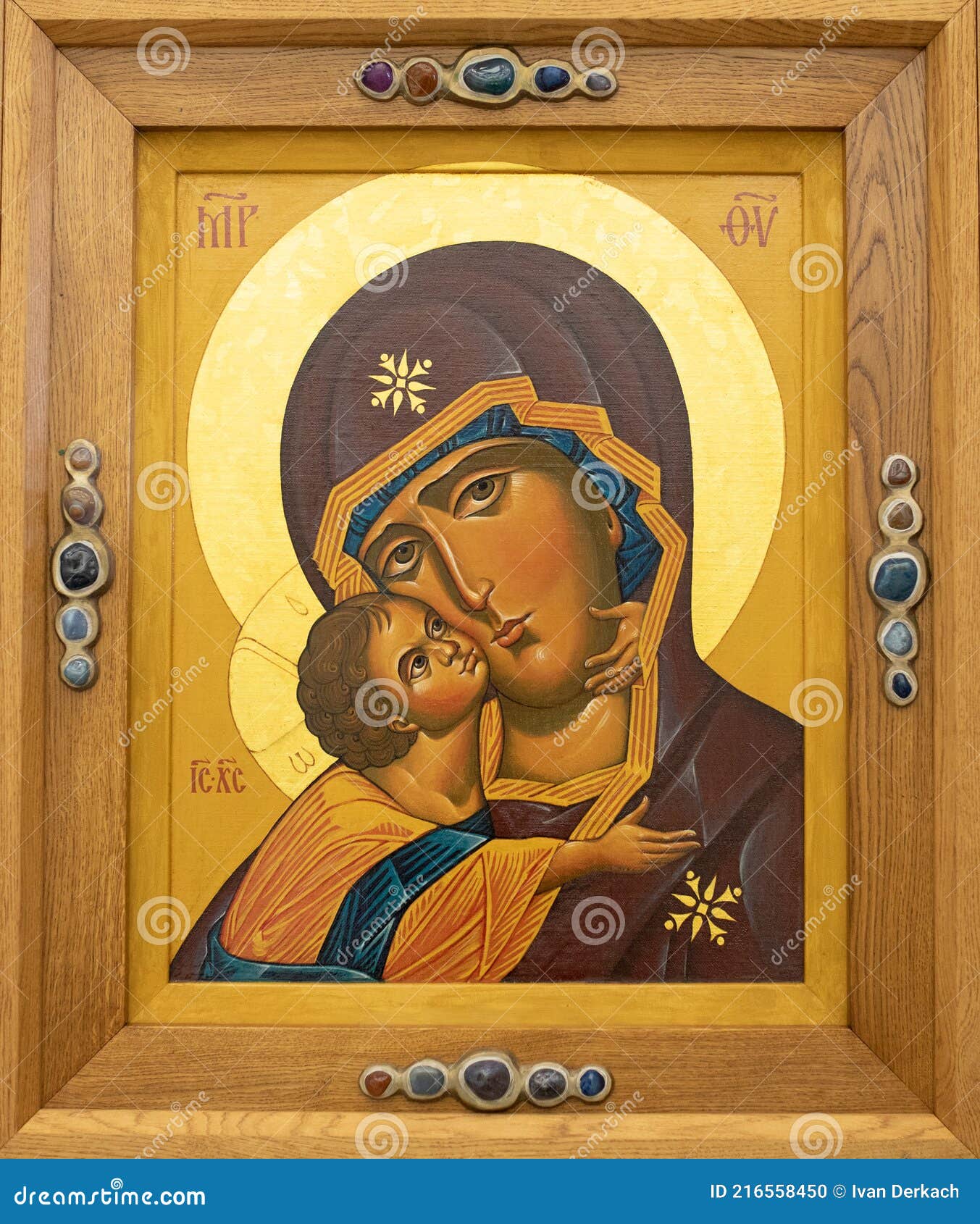 Icon of Jesus and Mary in a Frame Editorial Image - Image of gold ...