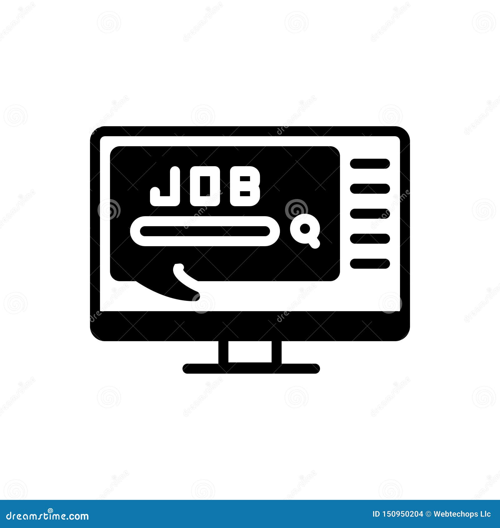 Black Solid Icon for Job, Task and Work Stock Vector - Illustration of ...