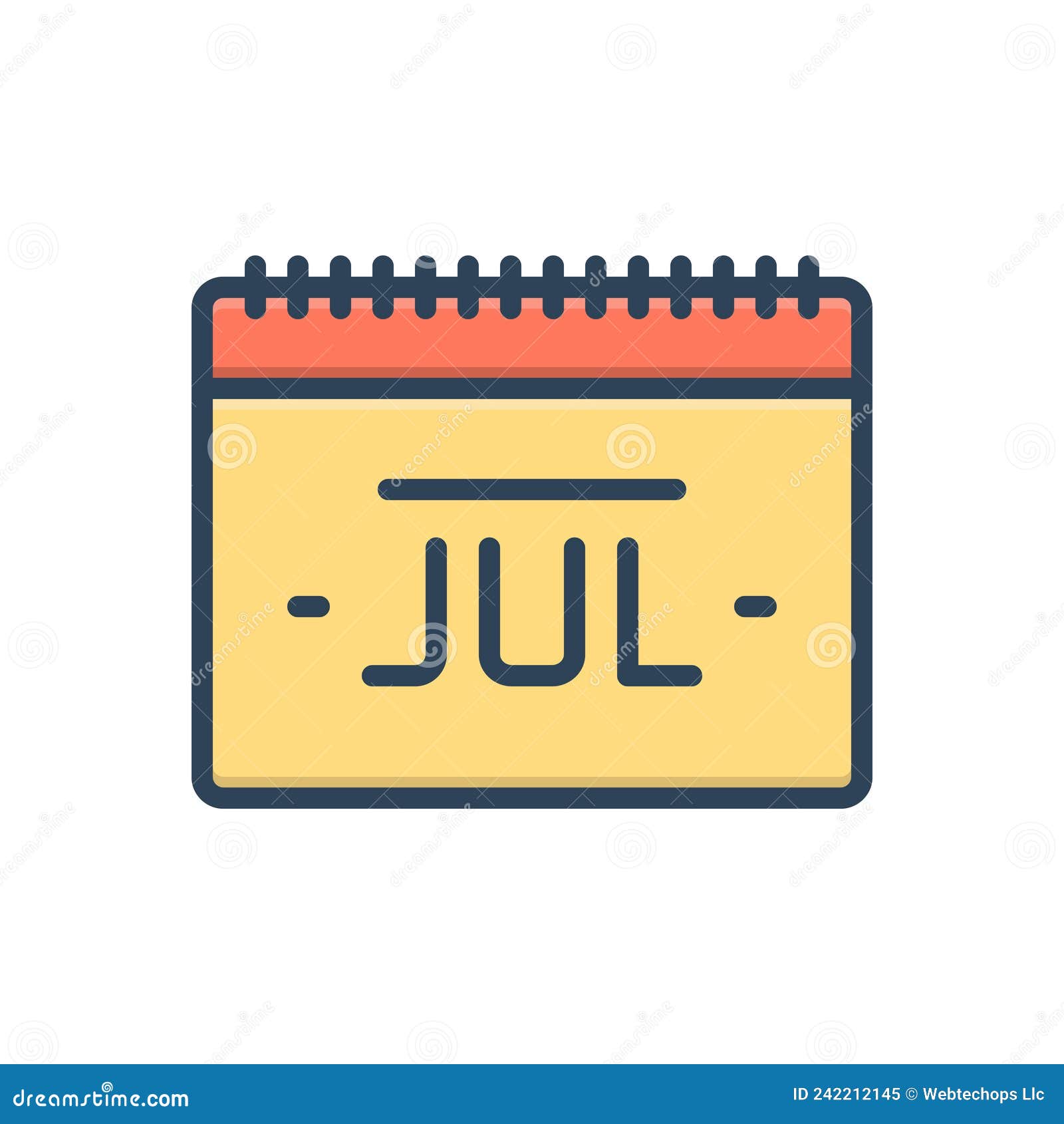 Color Illustration Icon for Jul, Calendar and Monthly Stock Vector ...