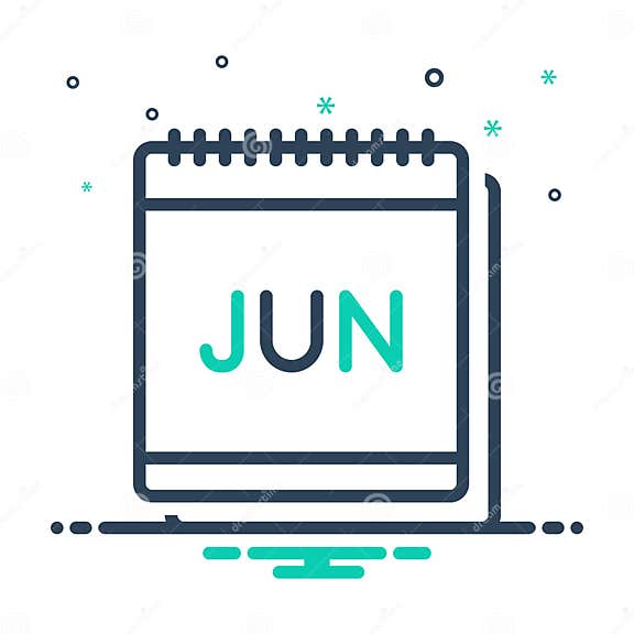 Mix Icon for Jun, Month and Date Stock Vector - Illustration of ...