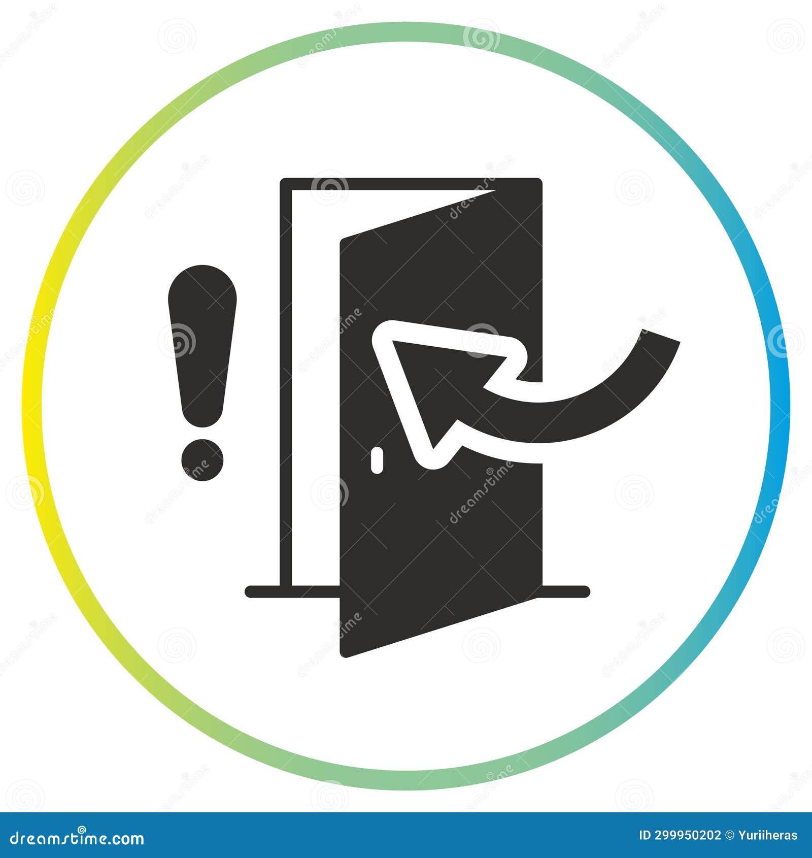 Icon of Keep Door Closed, Flat Symbol Stock Vector - Illustration of ...