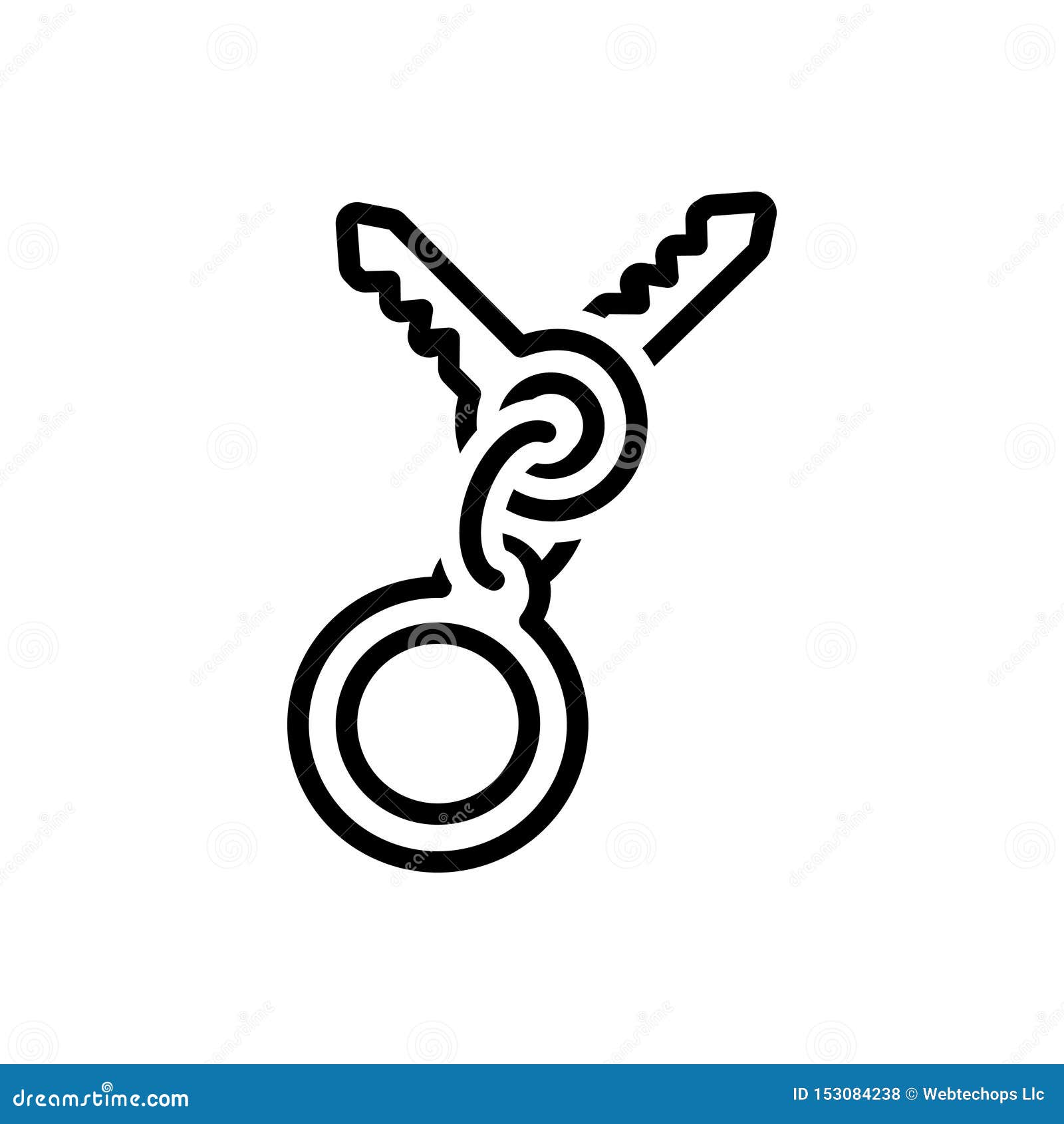 Black Line Icon for Key Ring, Ring and Keyholder Stock Vector ...