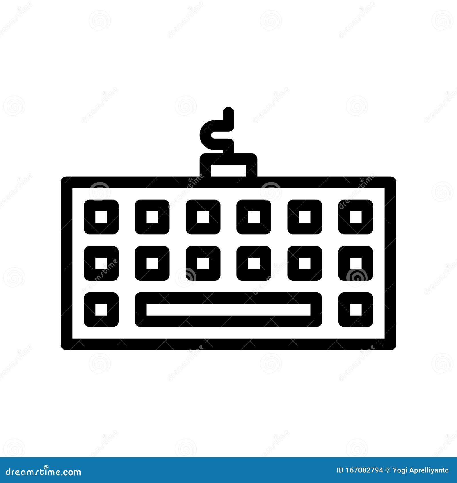 Icon Keyboard in Outline Style. Vector Illustration and Editable Stroke ...