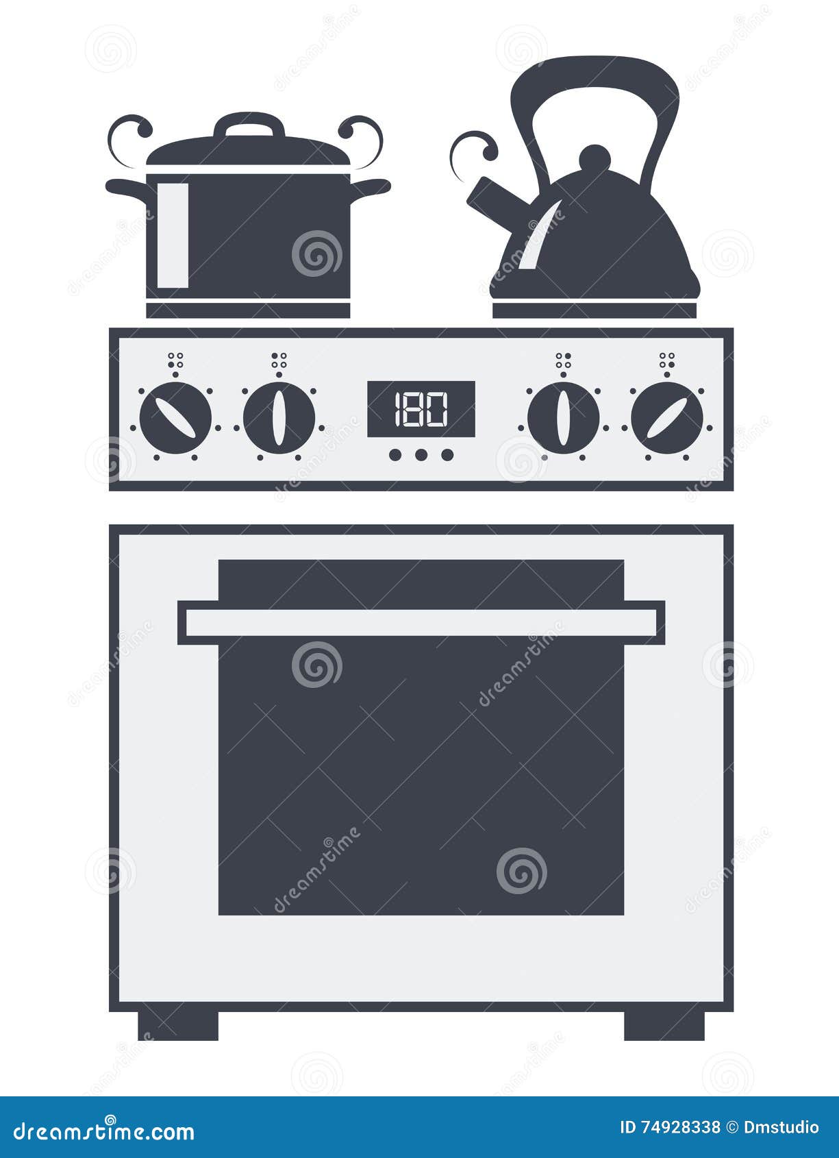 Icon of Kitchen Electric Oven, Vector Stock Vector - Illustration of ...