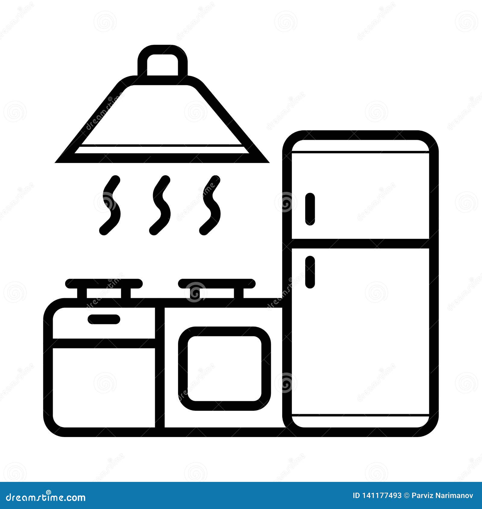Icon of kitchen. vector stock vector. Illustration of indoors - 141177493