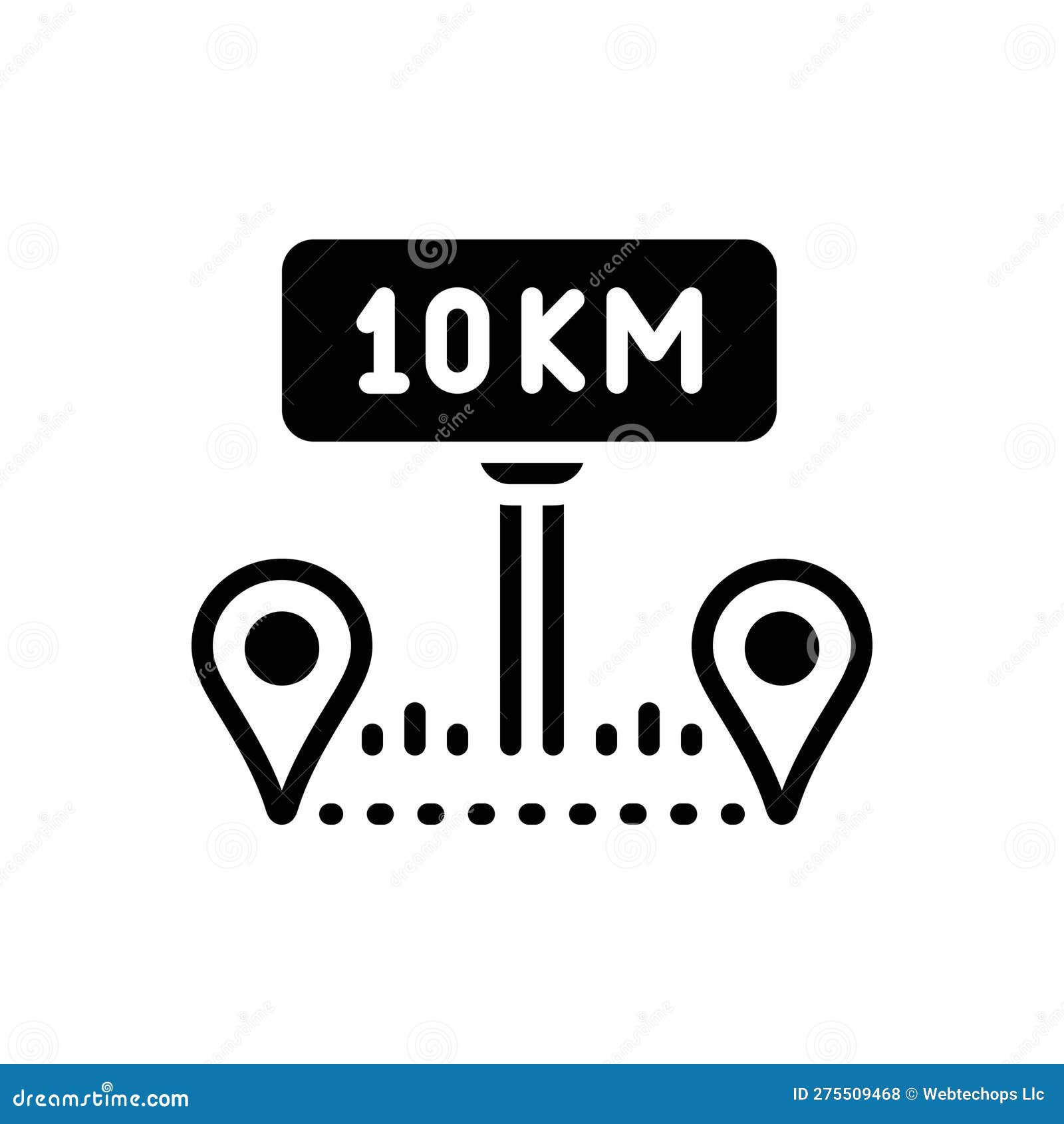 Black Solid Icon for Km, Location and Travel Stock Vector ...