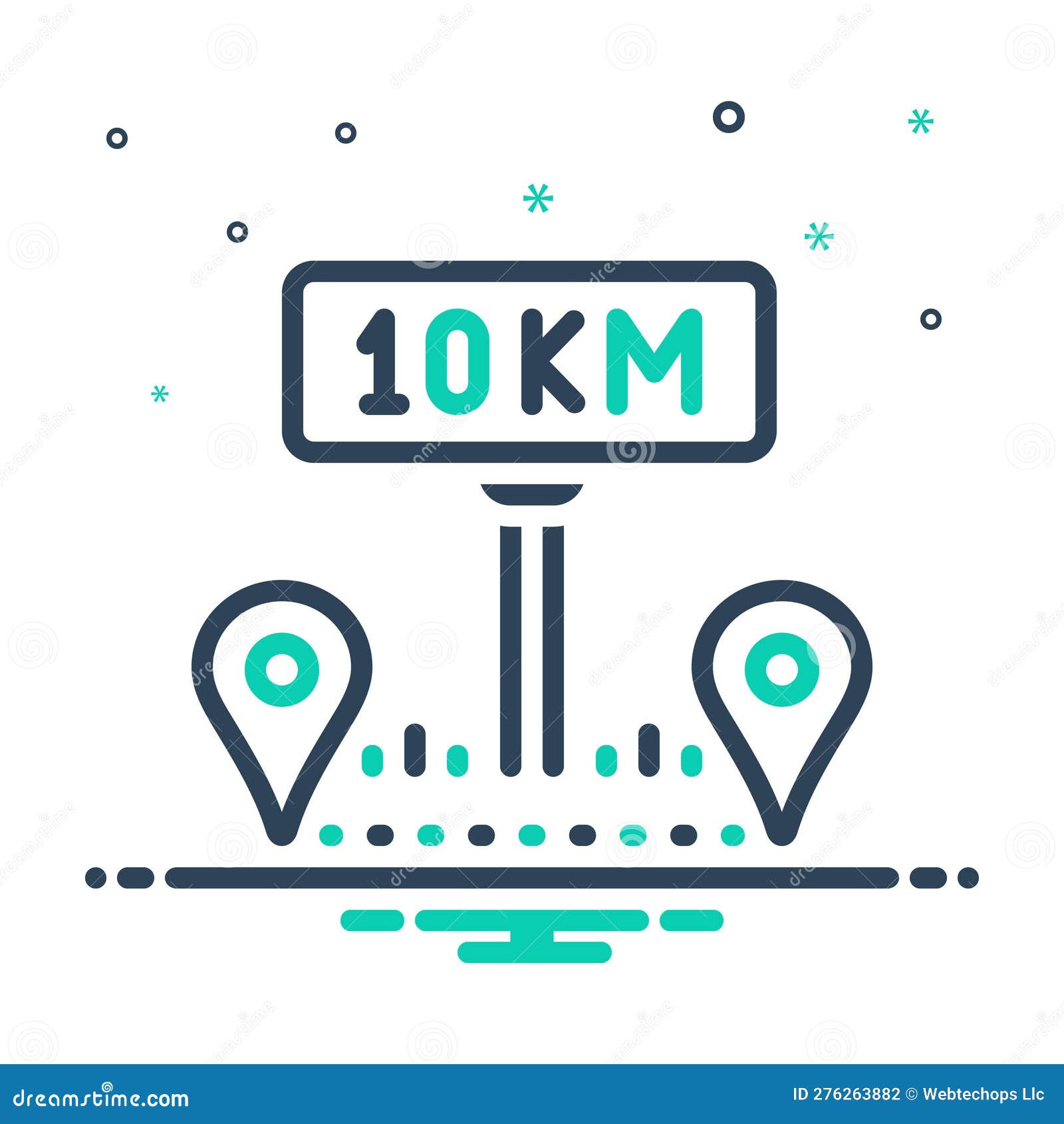 Mix Icon for Km, Location and Travel Stock Vector - Illustration of ...