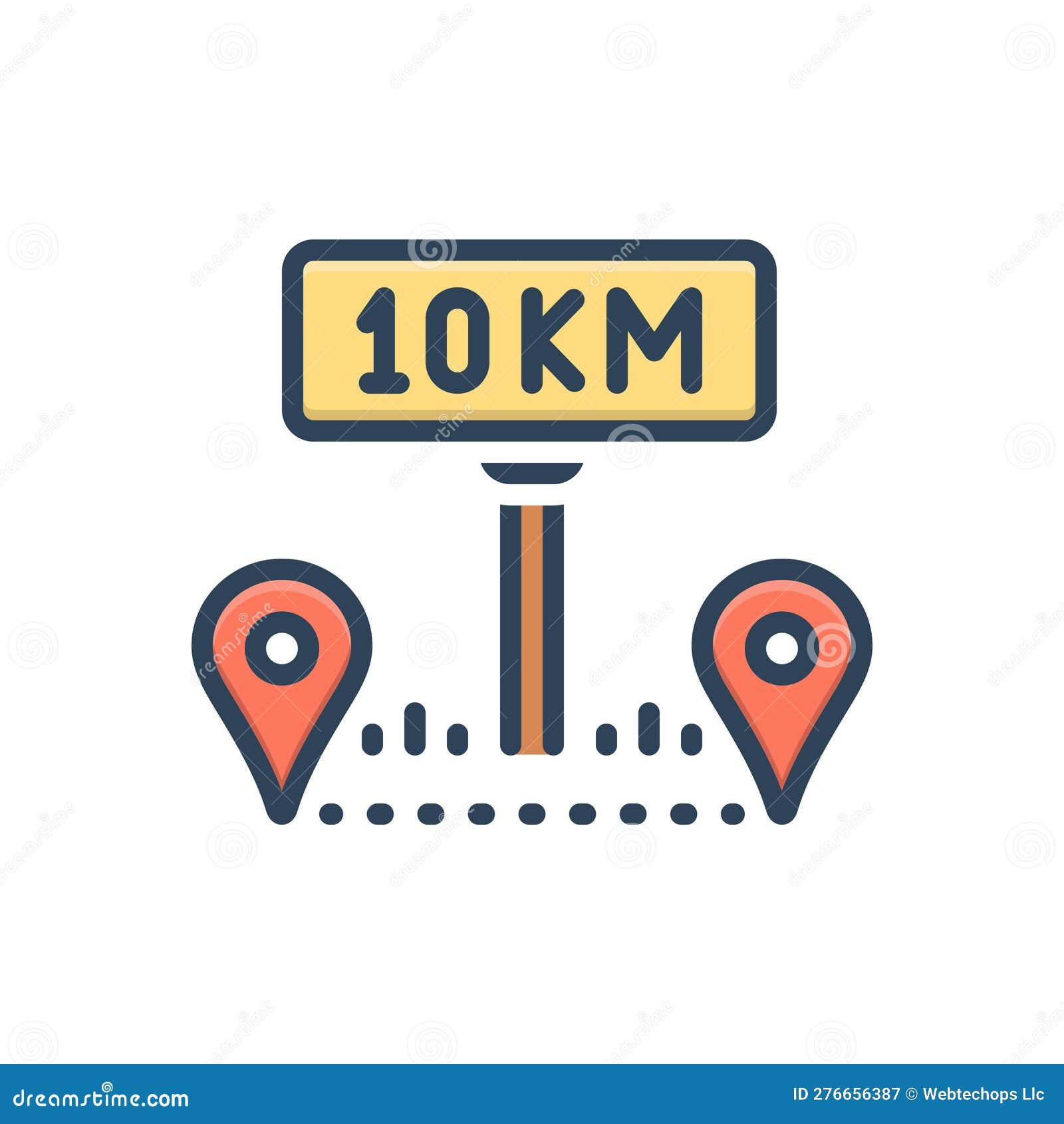 Color Illustration Icon for Km, Location and Direction Stock ...